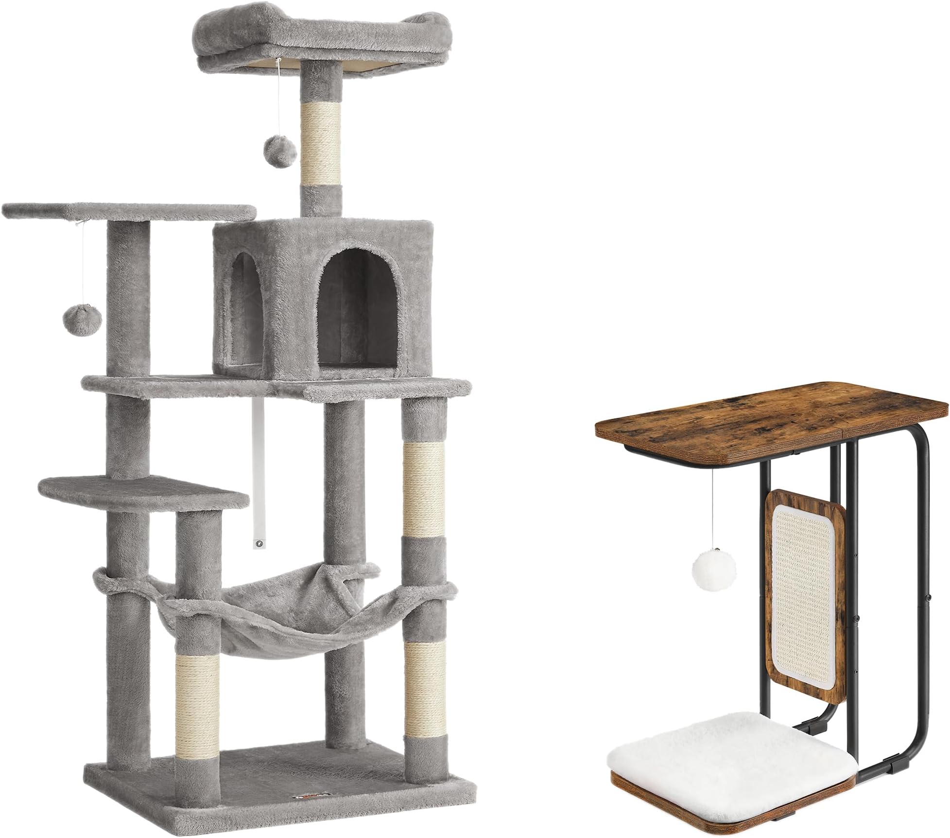 Amazon.com : Feandrea 56.3-Inch Cat Tree and Cat Table Bundle, Cat ...