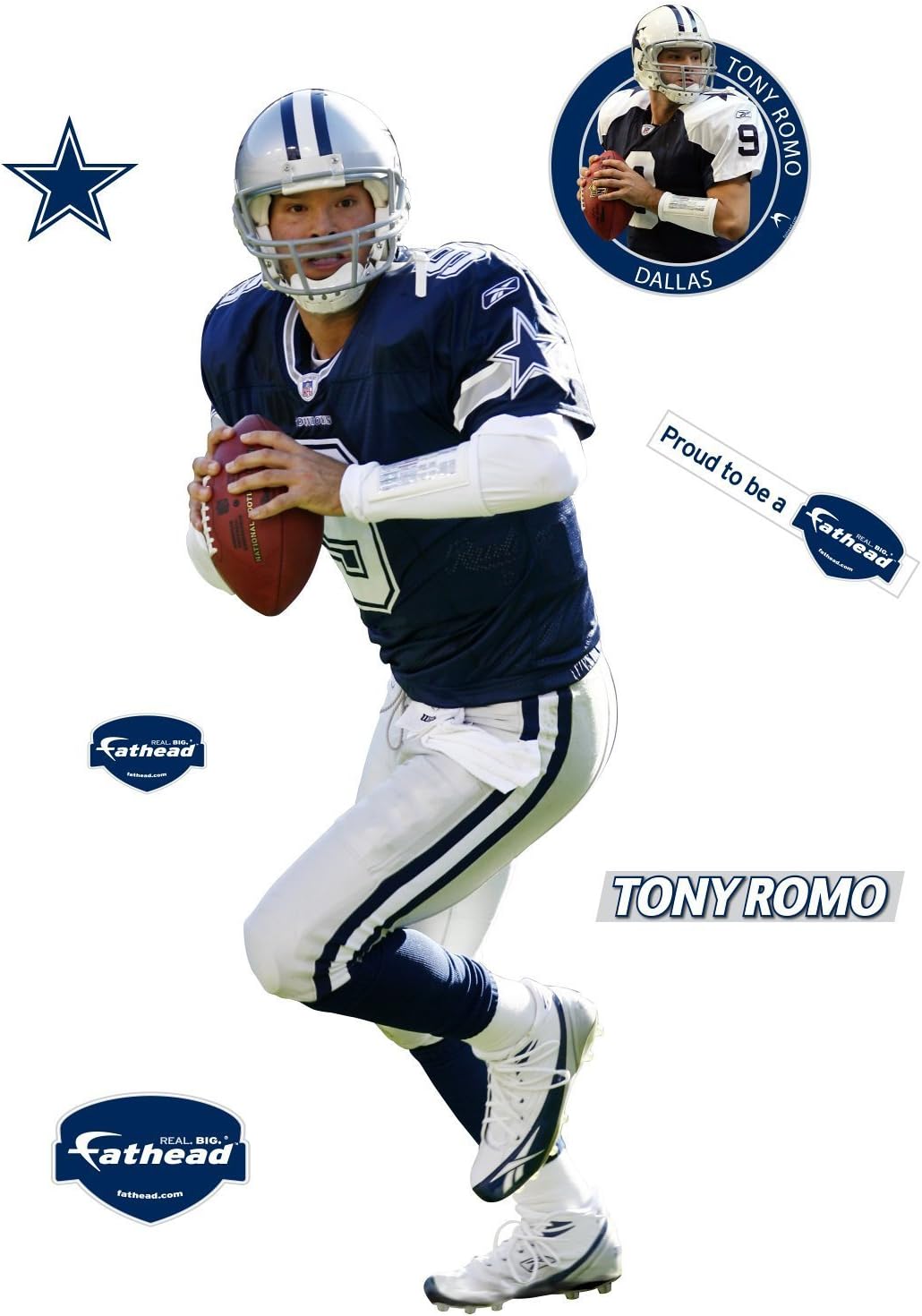 Amazon.com : NFL Dallas Cowboys Tony Romo - Self-Stick Wall Mural ...