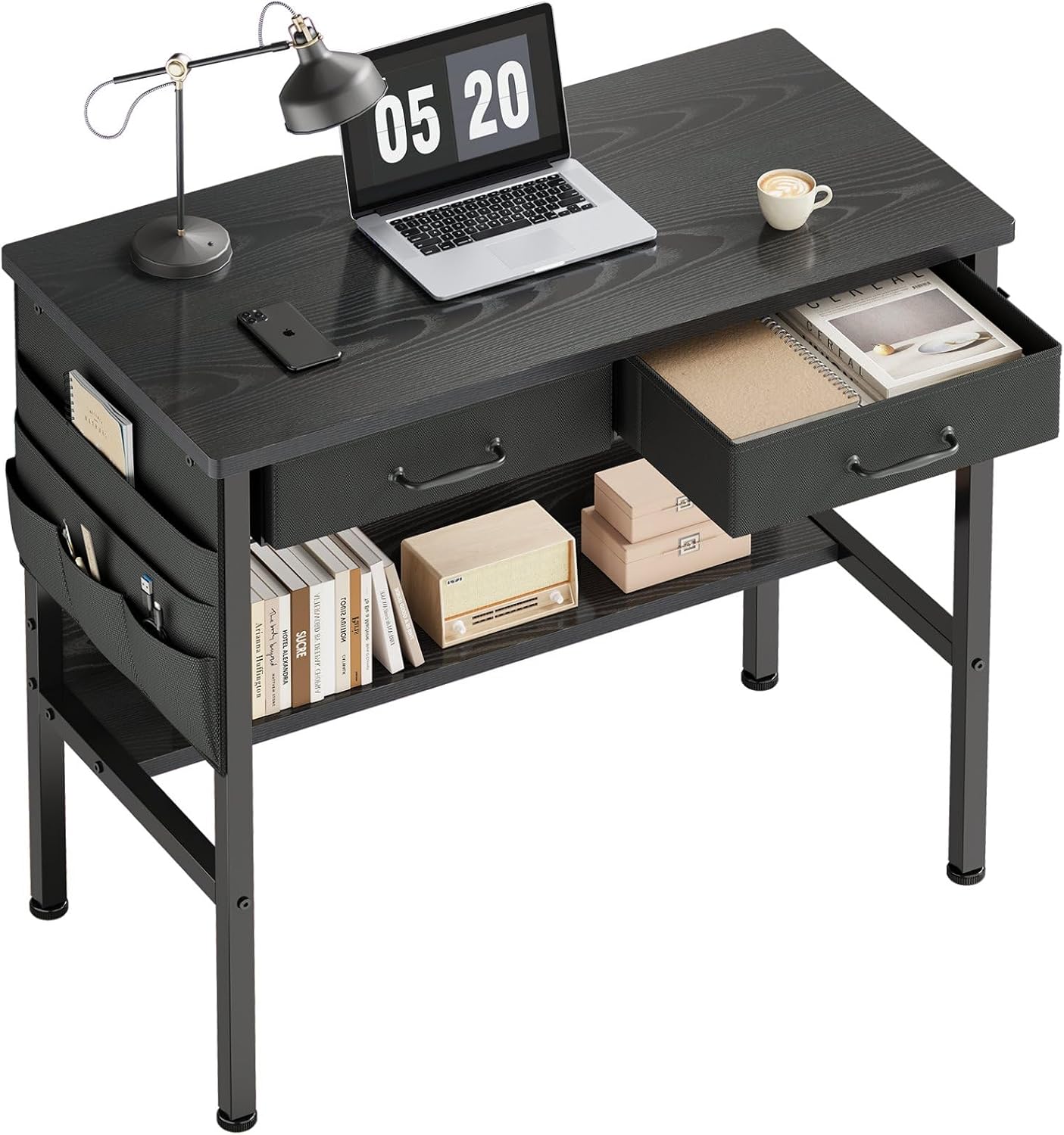 Maihail Small Desk with Drawers for Bedroom, Small Vanity Desk Without ...