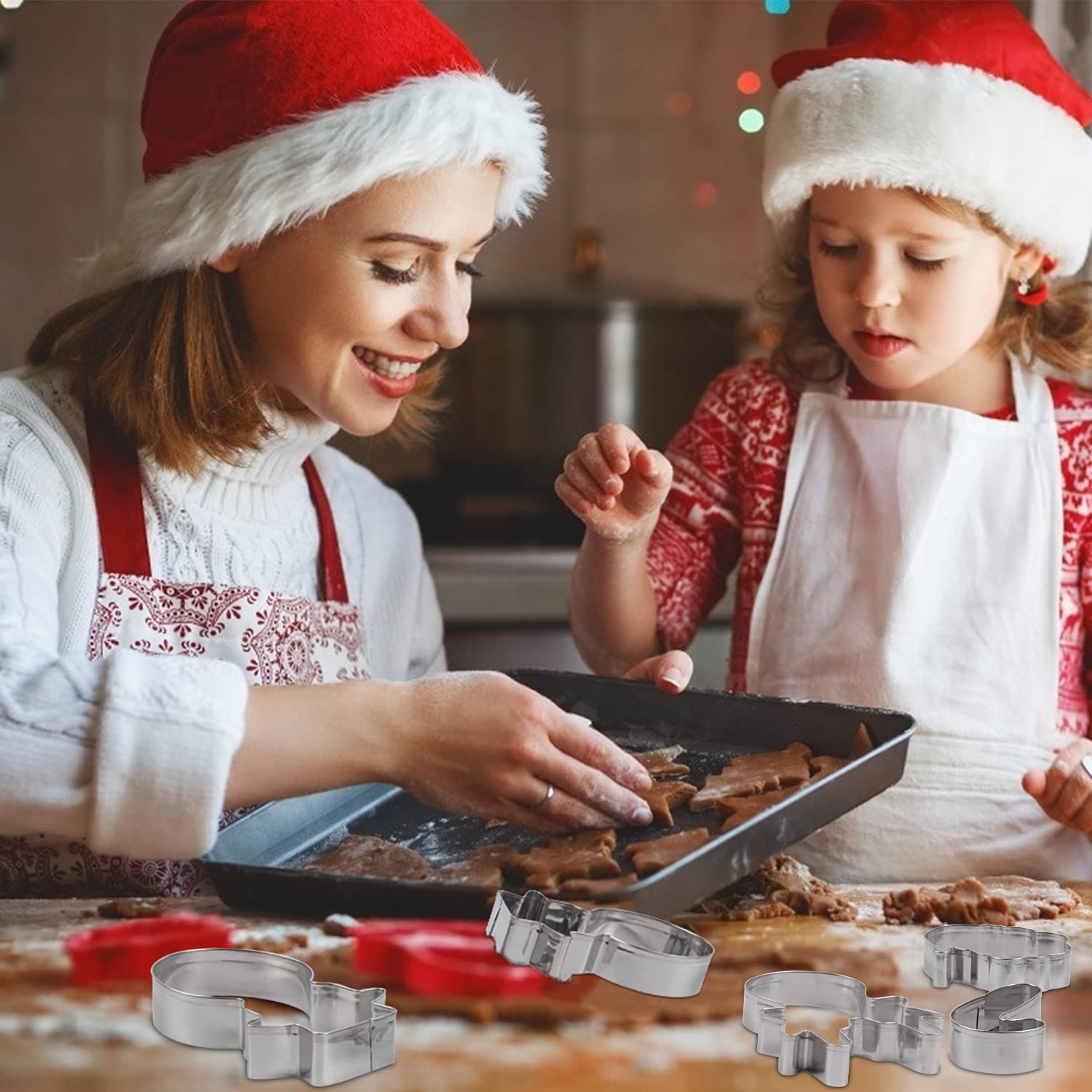 Family Baking Christmas Cookies