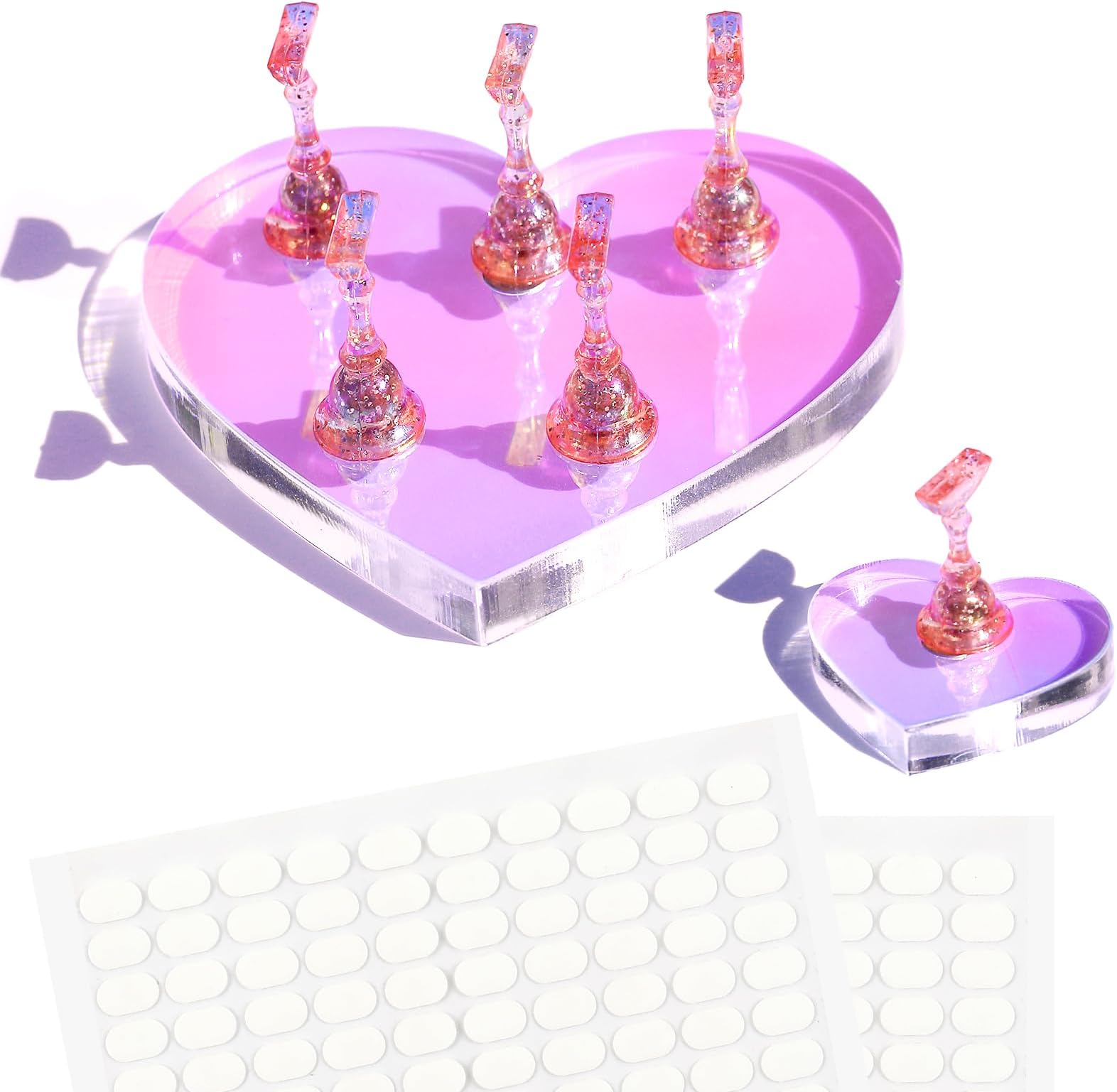 Amazon.com: Corconess Press On Nail Stand Set - 2 Pcs Aurora Arcrylic ...