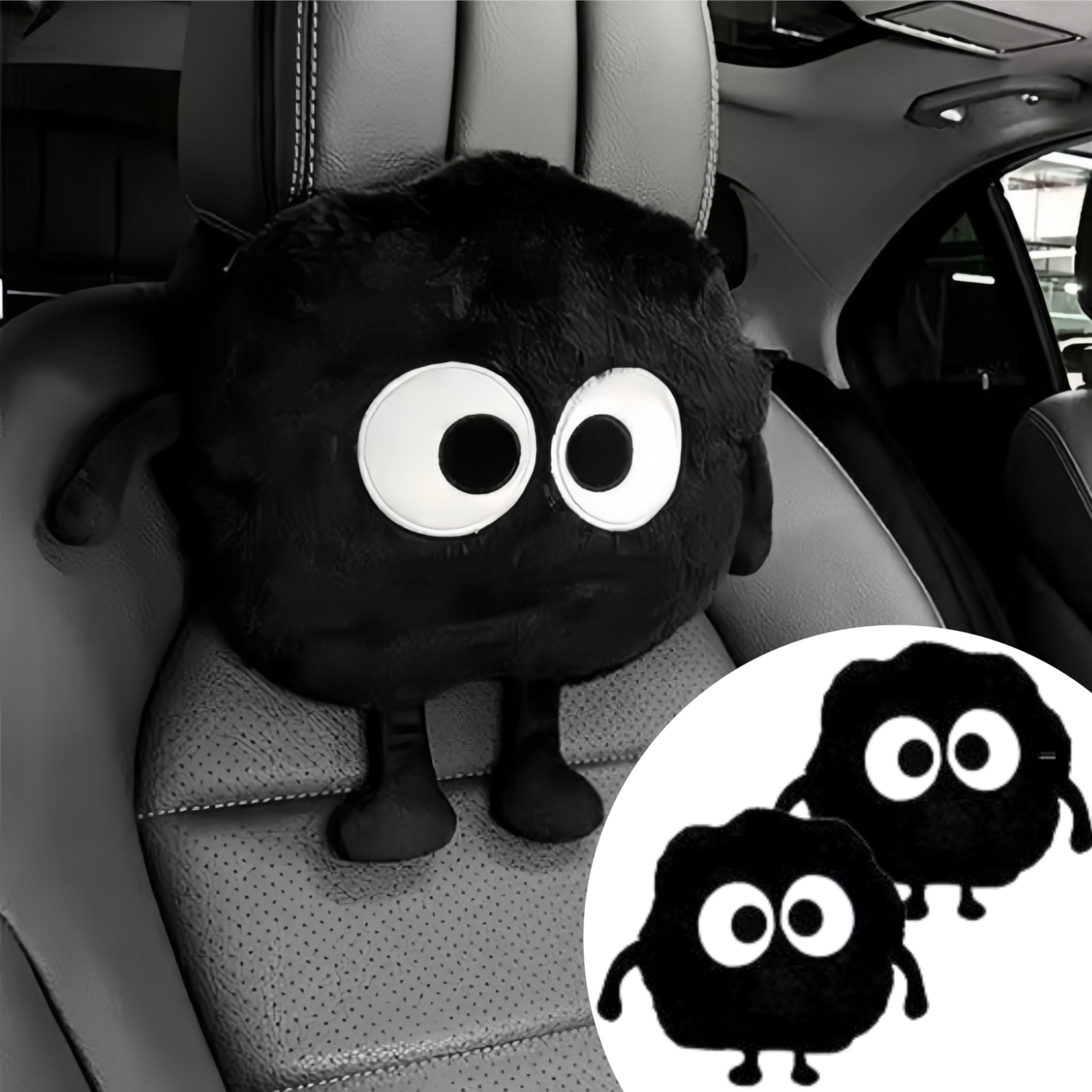 Amazon.com: UINSUE Car Headrest Pillow 2PCS Cute Big-Eyed Sprite Car ...