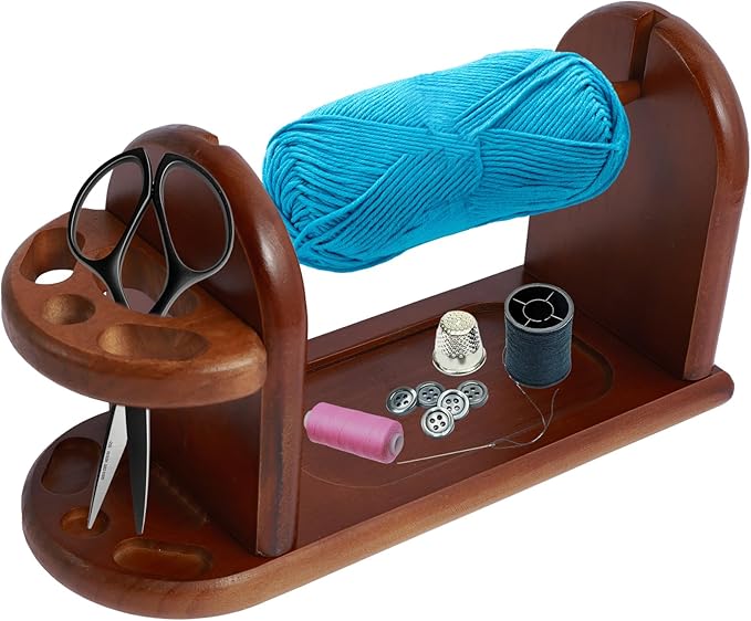 Amazon.com: WOTPCRD Wooden Yarn Ball Holder for Knitting Crochet, Yarn ...