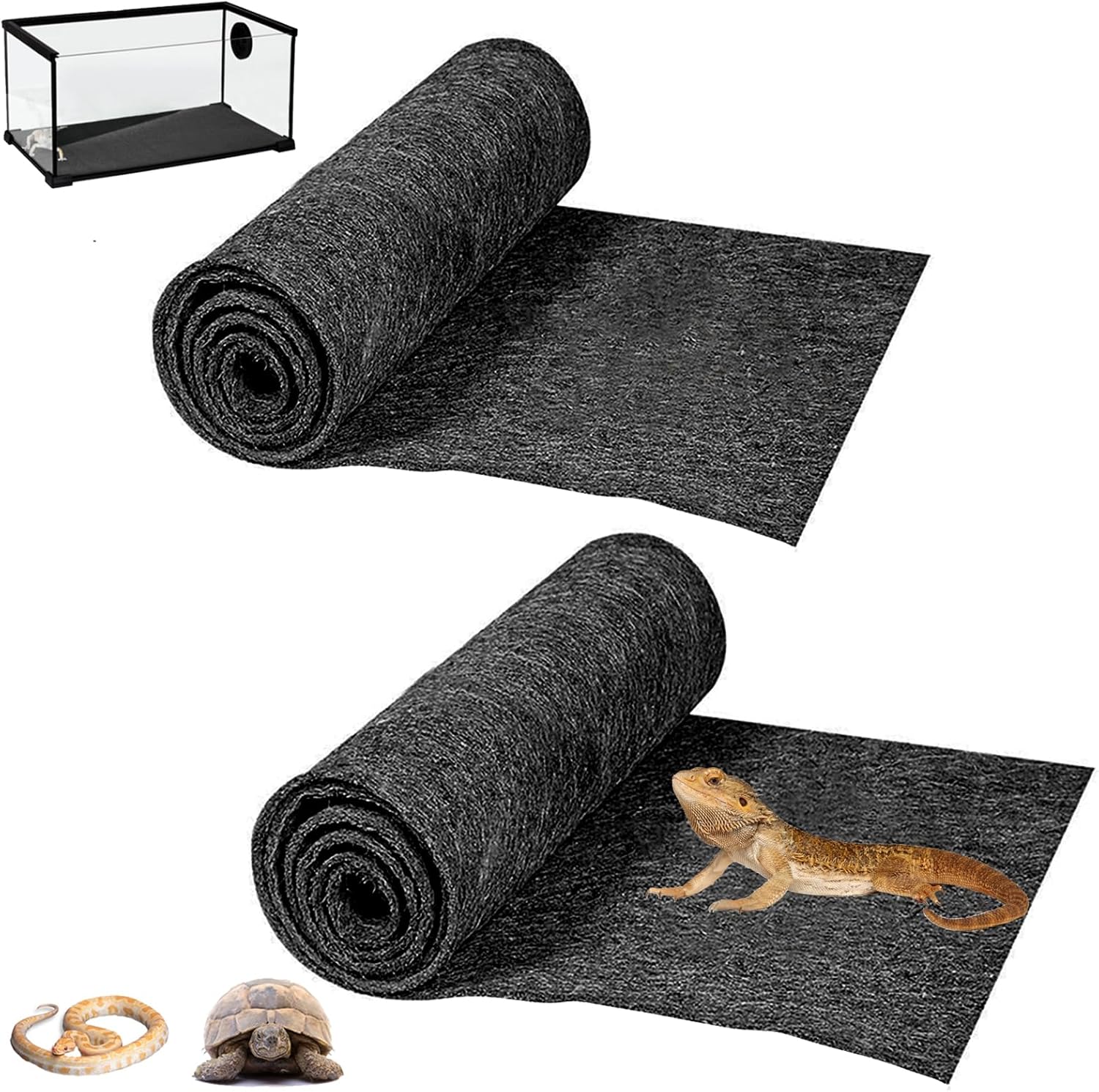 Amazon.com : HERCOCCI 2 Pack Reptile Carpet, 39’’ x 20’’ Terrarium ...