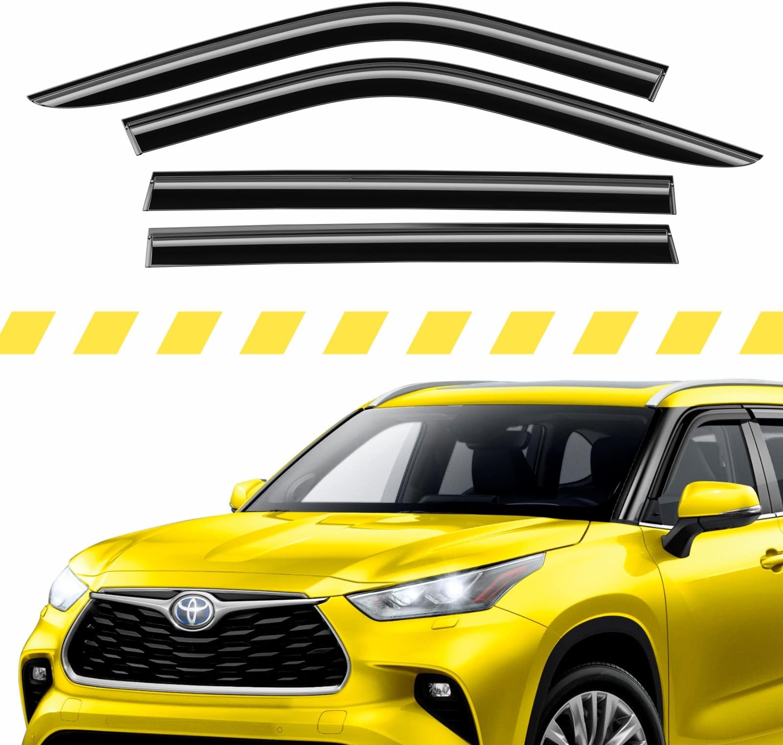 Amazon.com: Extra Durable Window Deflectors Tape-On Window Visors Rain ...
