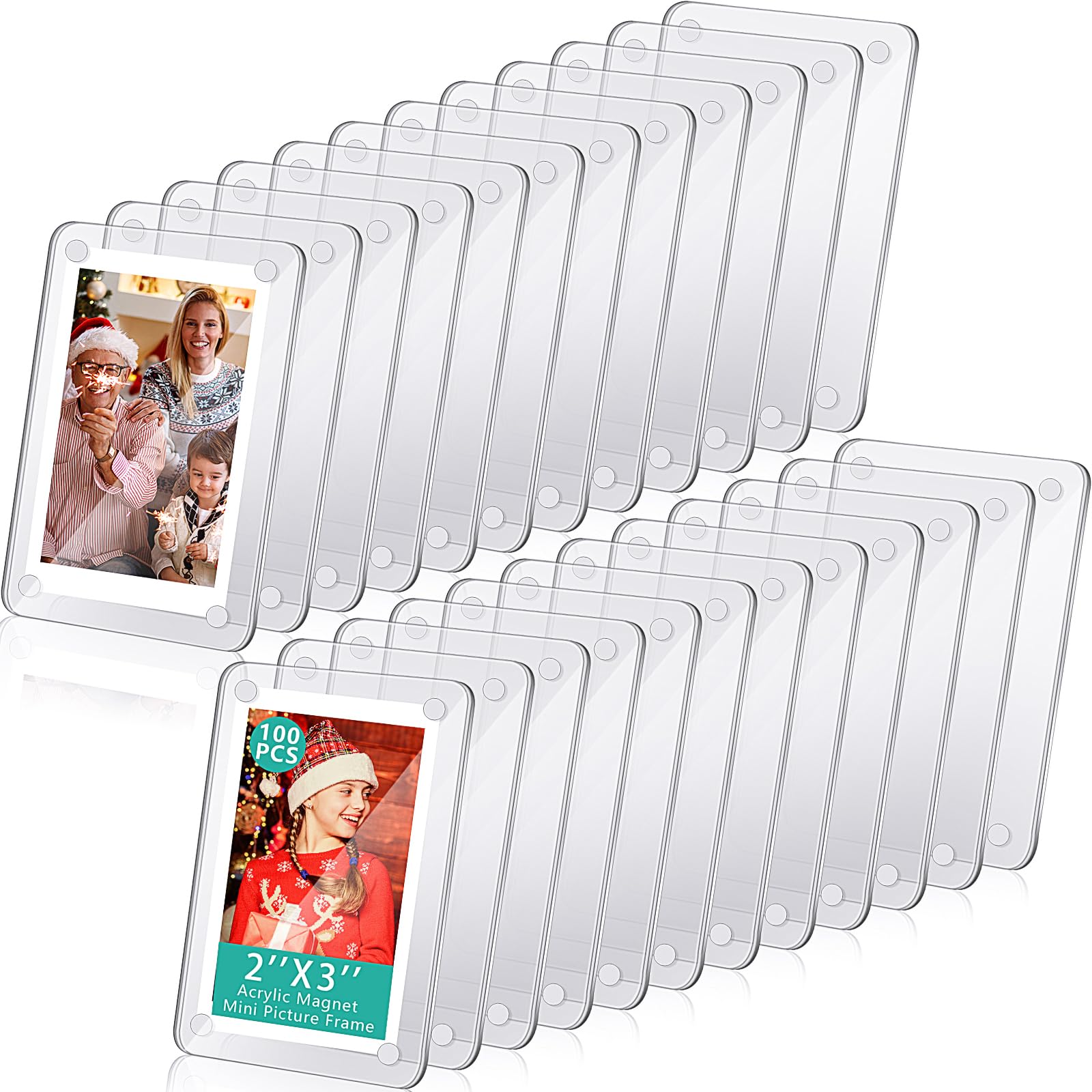 Amazon.com - Remerry 100 Pcs Acrylic Magnetic Photo Frame Mini Picture ...