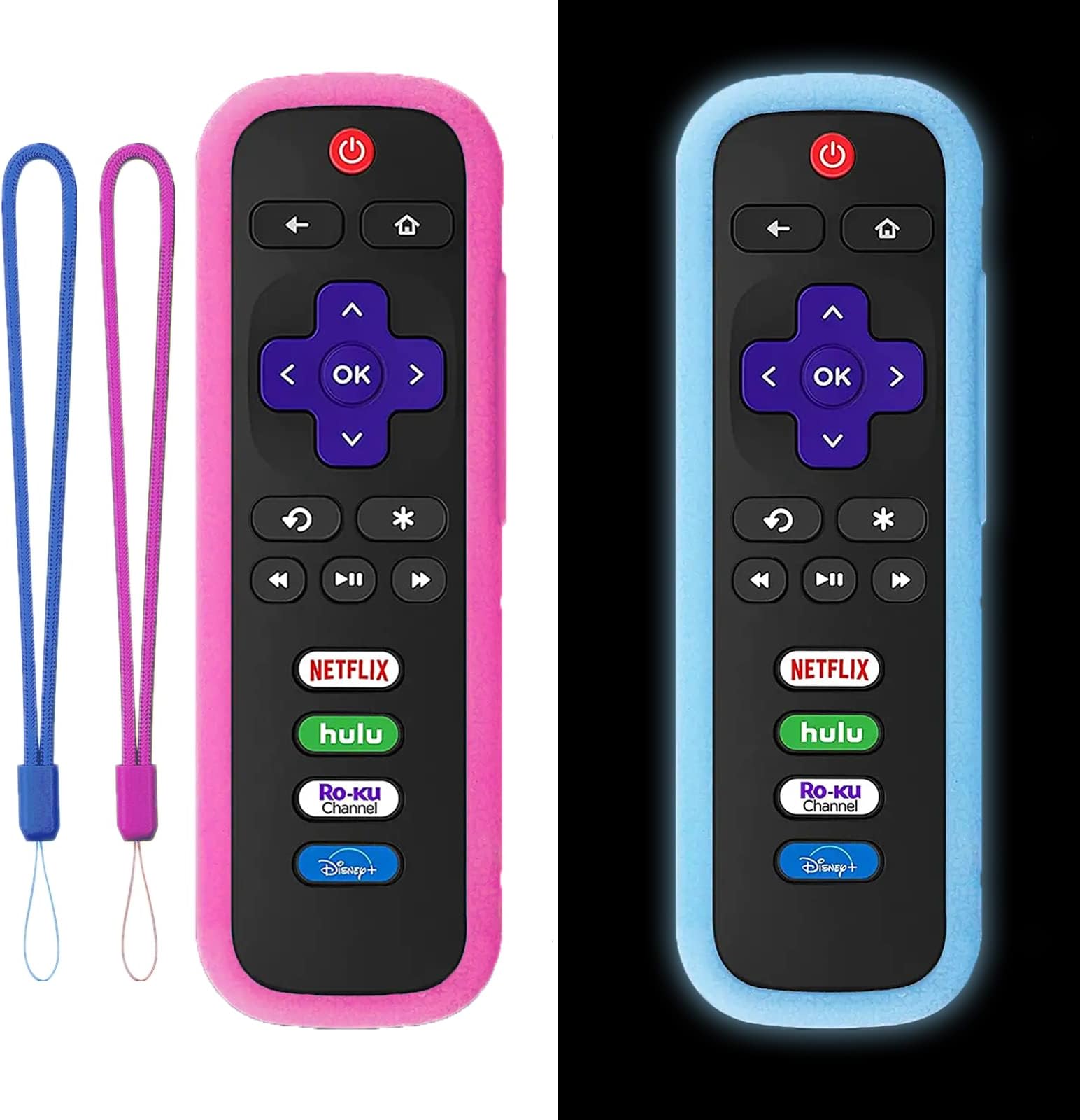 Amazon.com: 2 Pack Cute Roku Remote Cover, Silicone Protective Case for ...