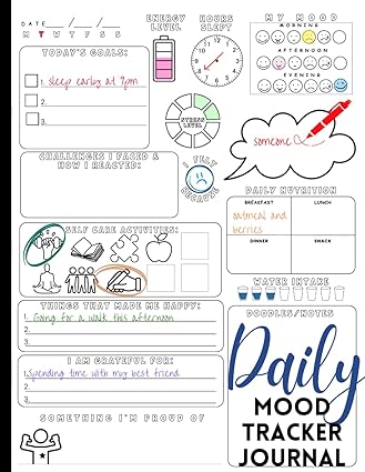 Daily Mood Tracker Journal: Mental Health & Wellness Diary to Address ...