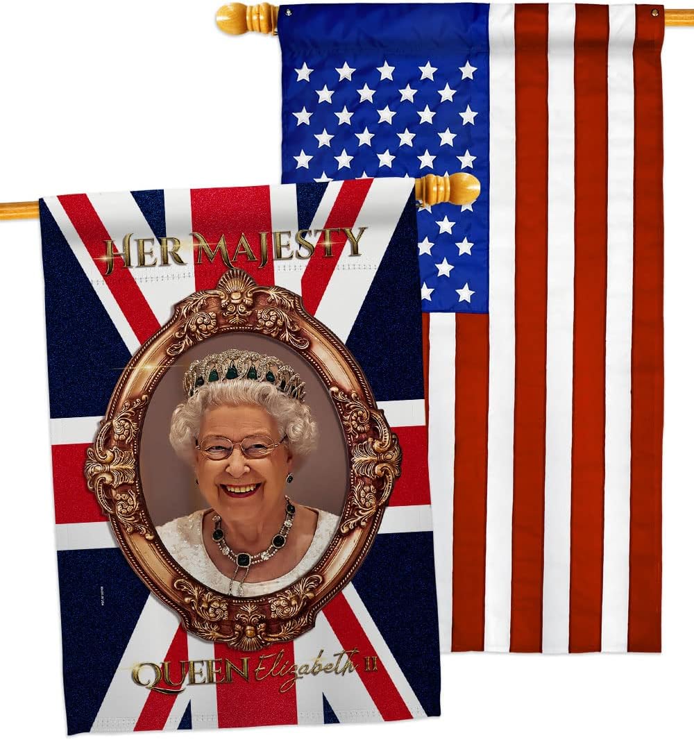Queen Elizabeth II Flag American Flag UK Queen Jubilee Sympathy ...