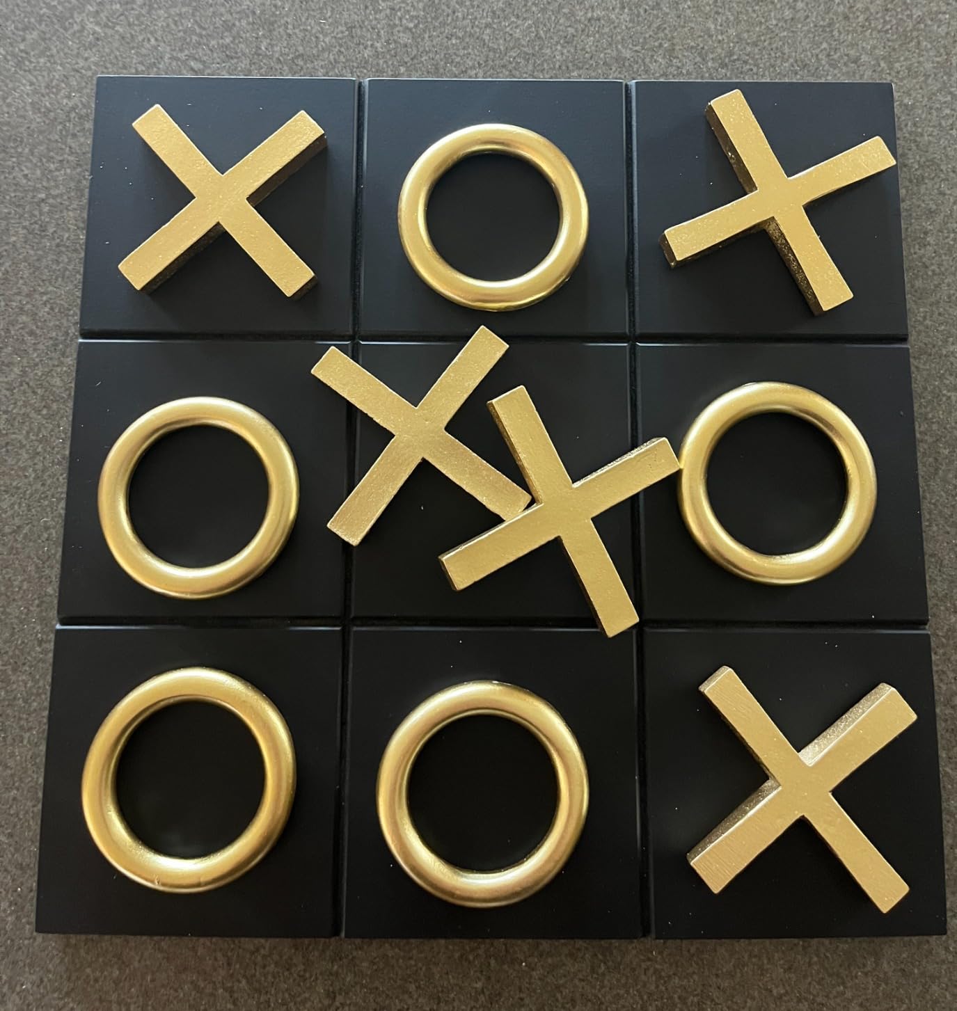 Amazon.com: NIKKY HOME 12x12 Inch Tic Tac Toe Wood Game Board Classic ...