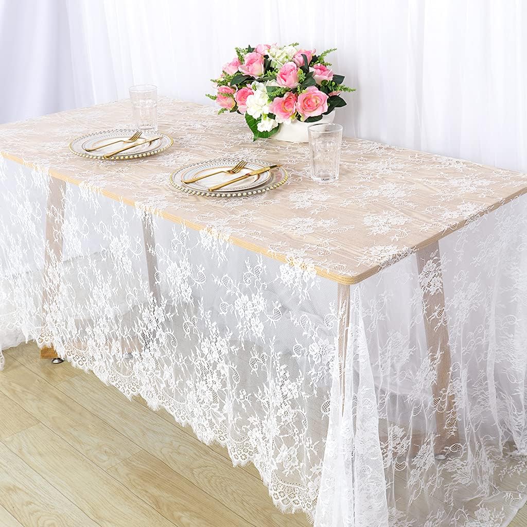 Amazon.com: Lace Tablecloth Floral Lace Table Cloth Vintage Lace Table ...