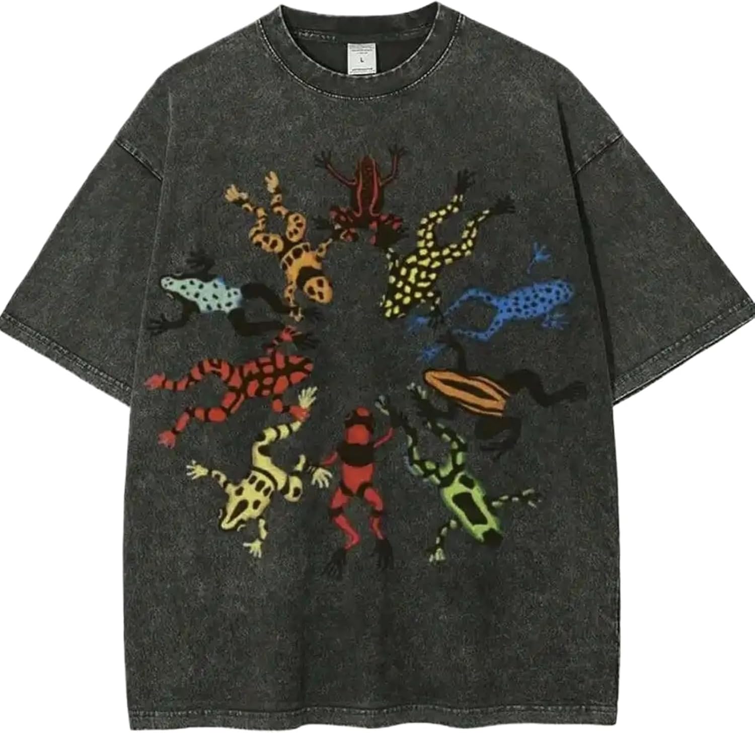 TYATVS Women Oversized Graphic Tee Shirts Y2k Frog Bug Print T-Shirts ...