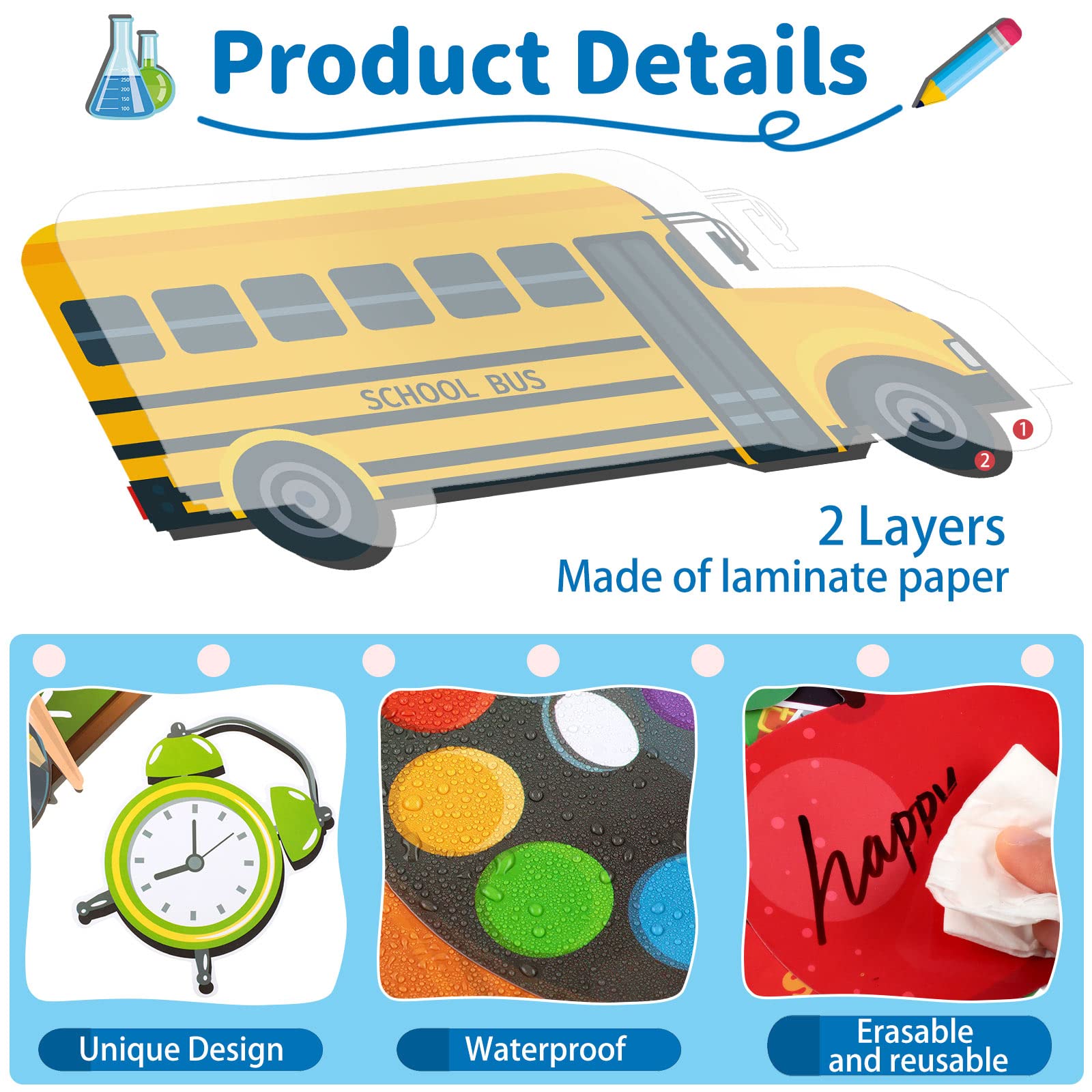 Snapklik.com : 68 Pcs Back To School Cutouts Welcome Back To School ...