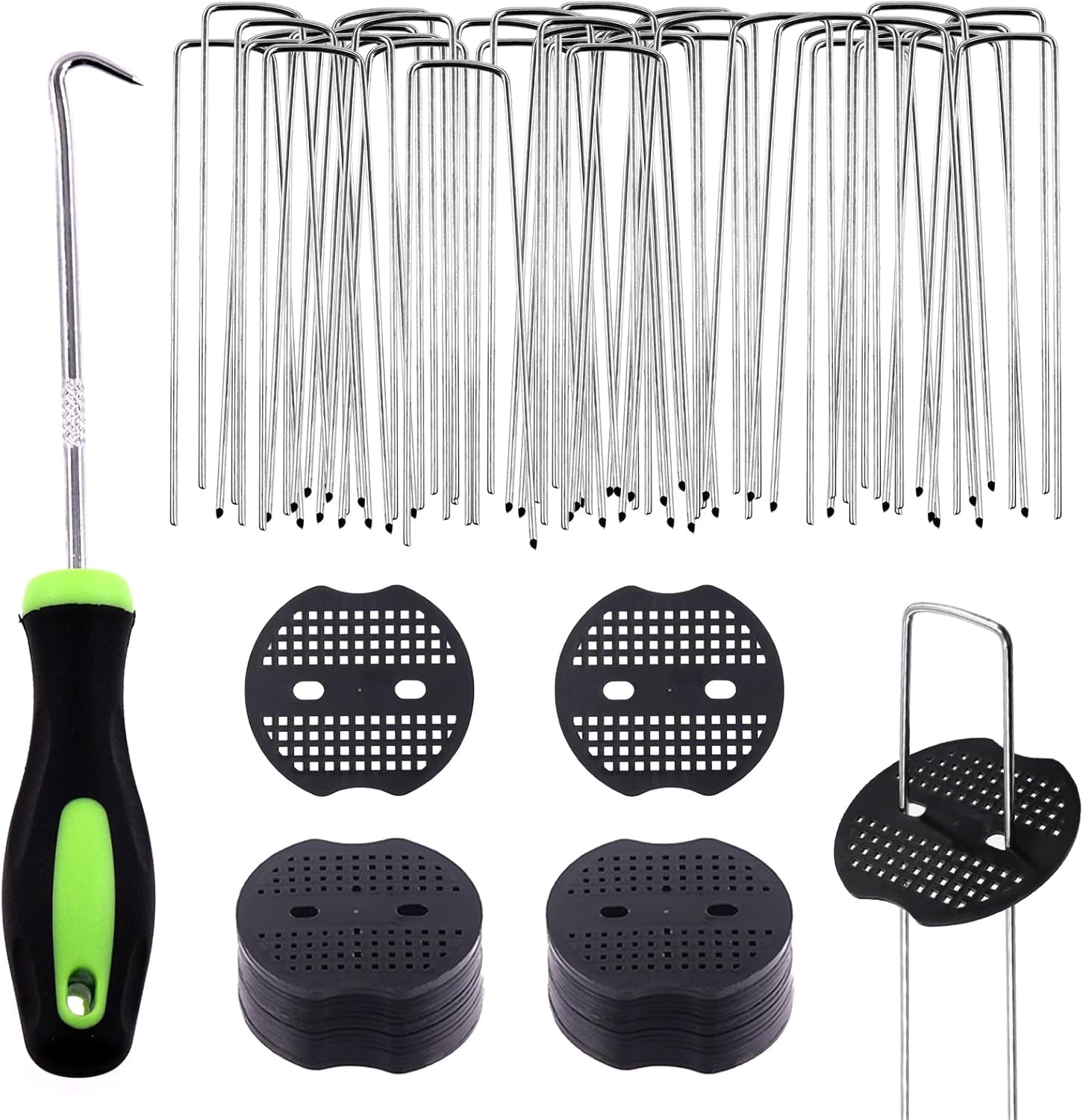 Amazon.com : Swpeet 101Pcs U-Shaped Landscape Garden Stakes Staples and ...