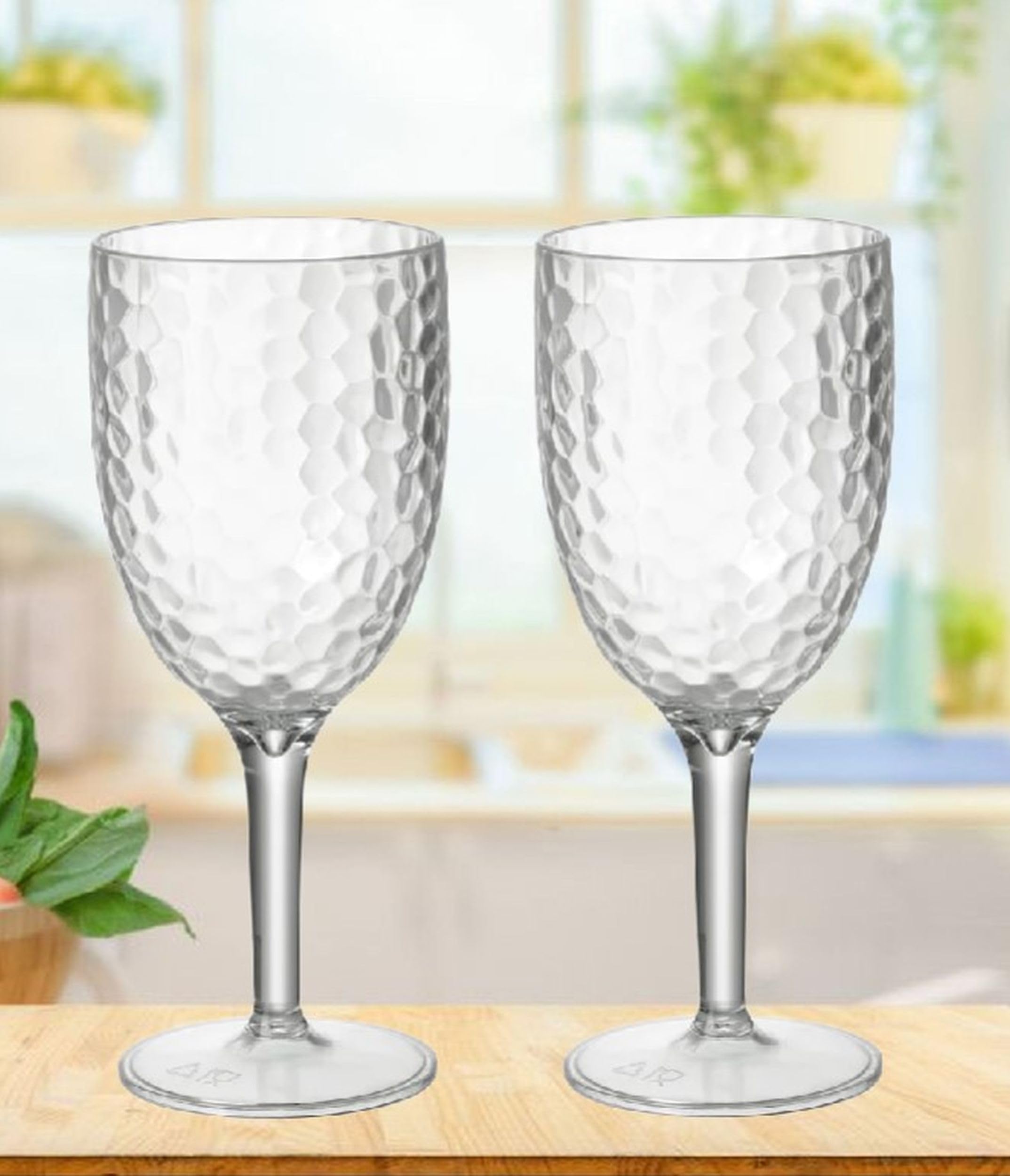 Set of 6 Plastic Wine Glasses Plastic Reusable Drinking Glasses Goblets ...
