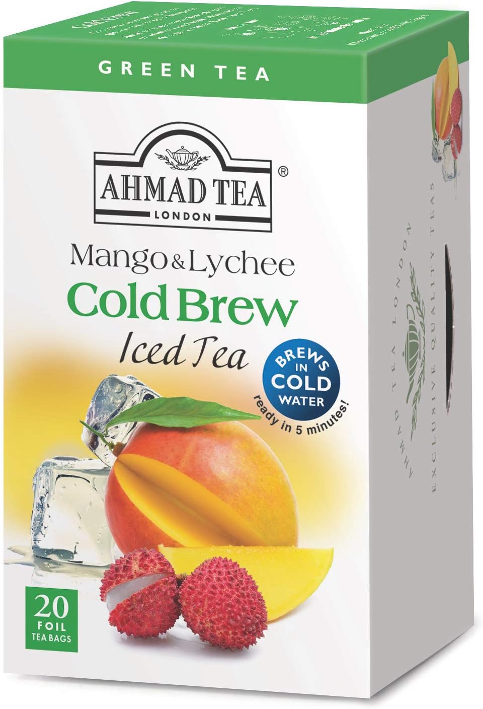 Amazon.com : Ahmad Tea Green Tea, Mango & Lychee Teabags, 20 ct (Pack ...