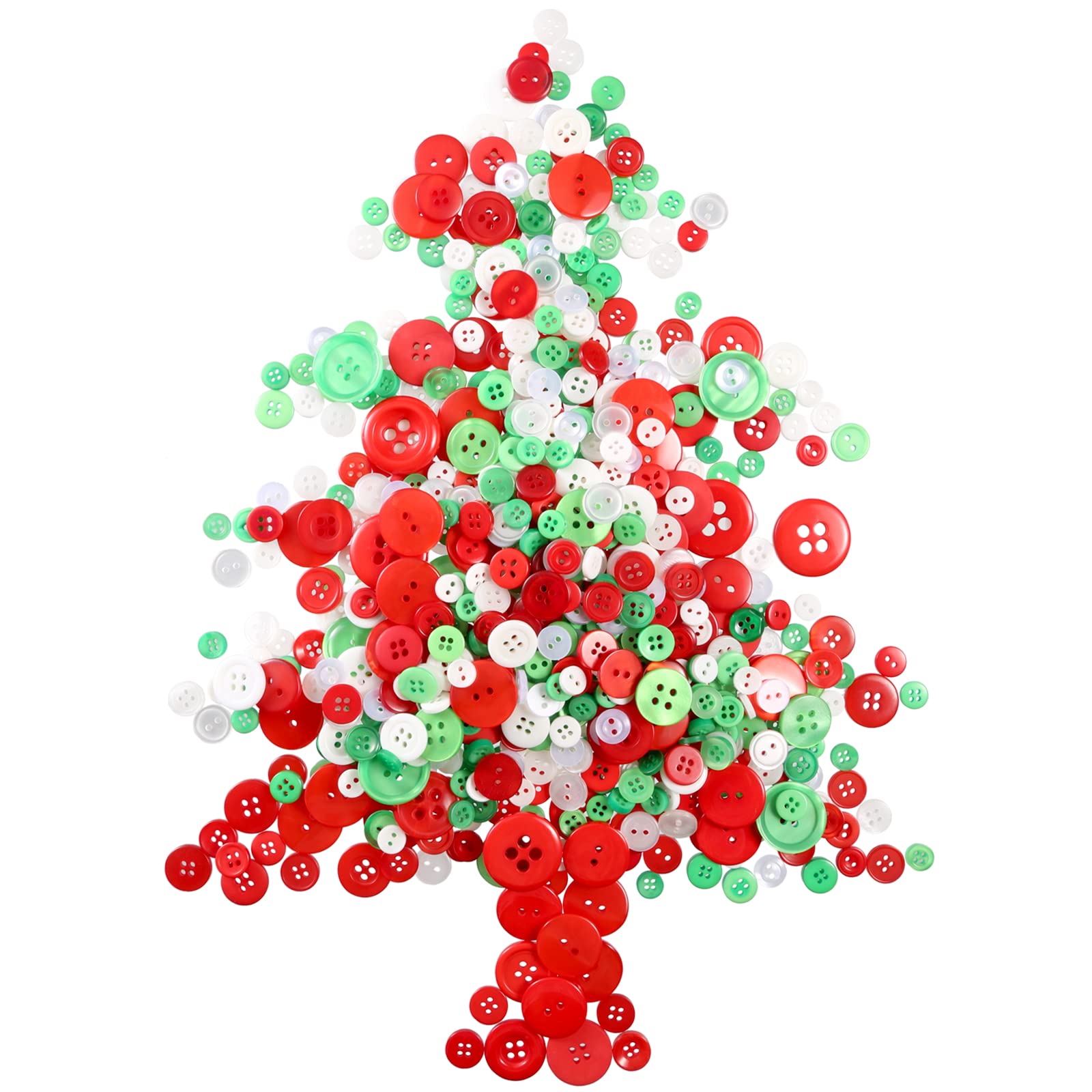 Amazon.com: Tatuo 1000 Pieces Christmas Buttons Bulk Round Sewing ...