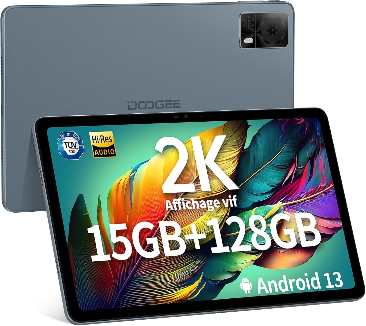 DOOGEE Tablette Android 13 T20S, 10.4" 2K, 15GB+128GB/TF 1TB, 7500mAh Tablette, TÜV Certificat ...
