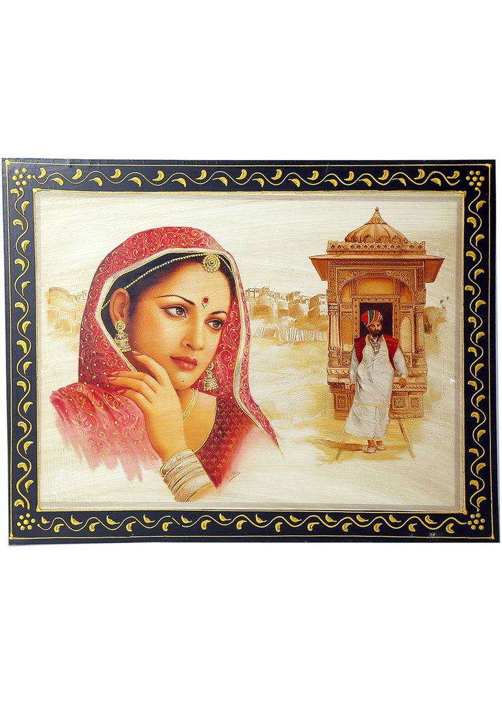 Buy Marwadi Dhani Painting, 20 Inch X 15.5 Inch, Natural Colors Online ...
