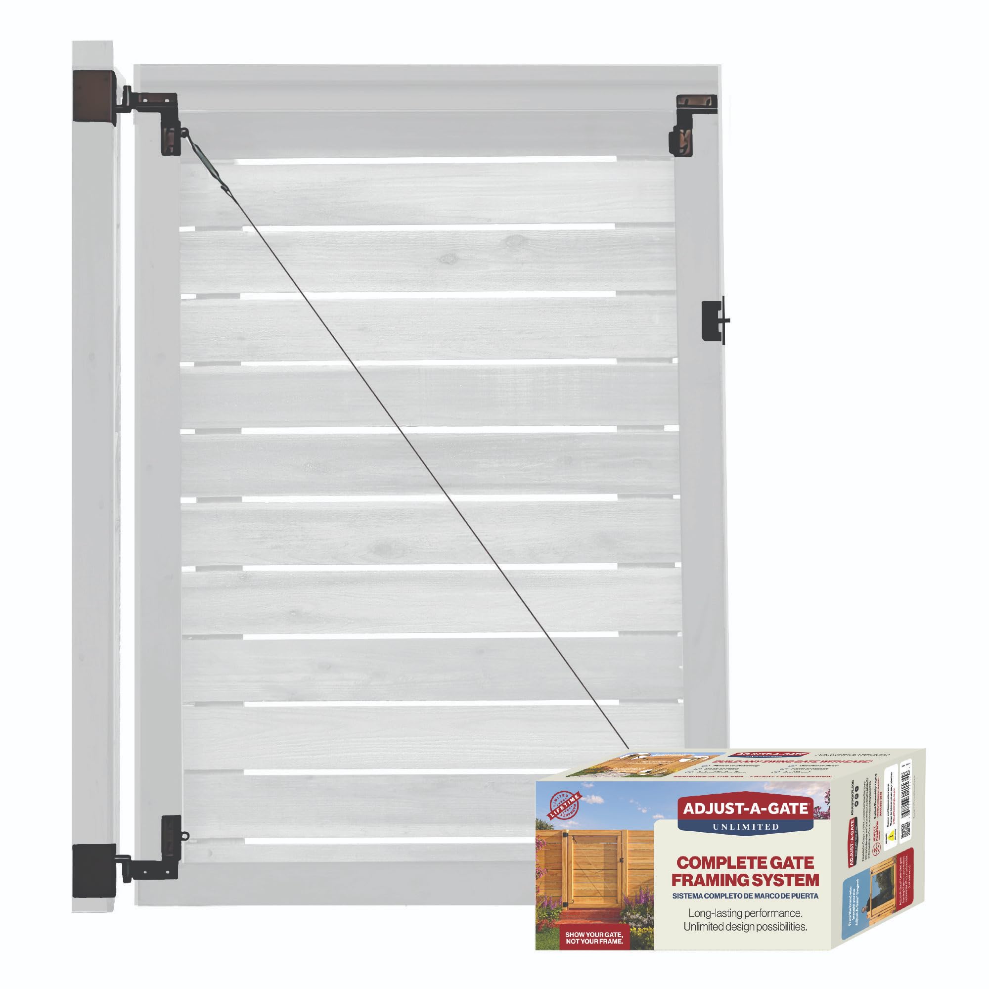 Adjust-A-Gate Unlimited Frameless Gate Kit with Anti Sag Design ...