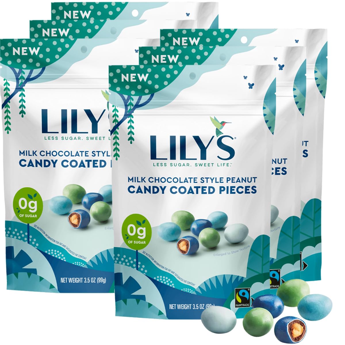 Amazon.com : LILY’S Milk Chocolate Candy Peanut Chocolate Coated Pieces - Indulging Sugar Free ...