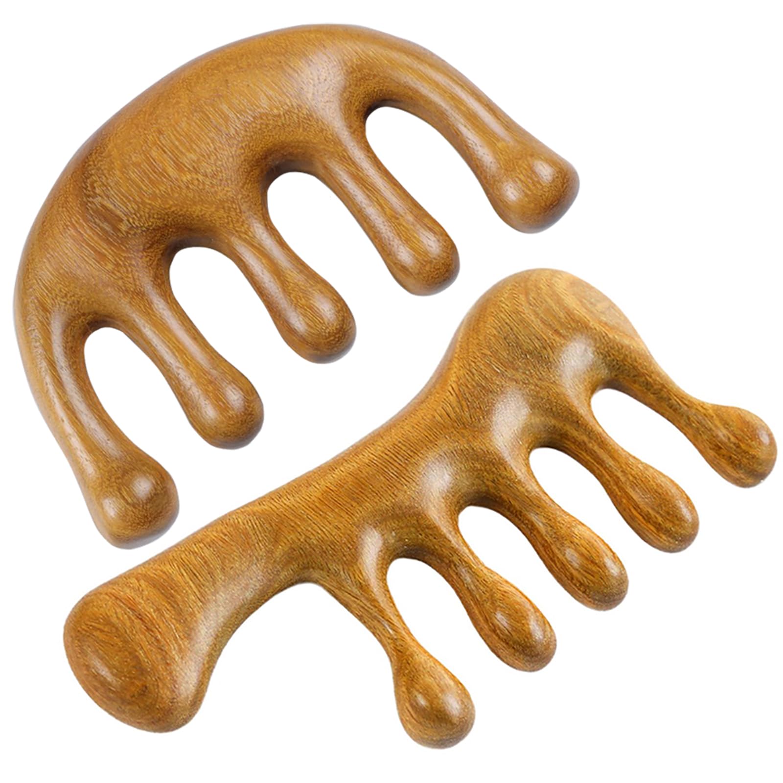 Amazon.com : Wooden Massage Comb Scalp Massager Detangler Comb - 2 Pack ...