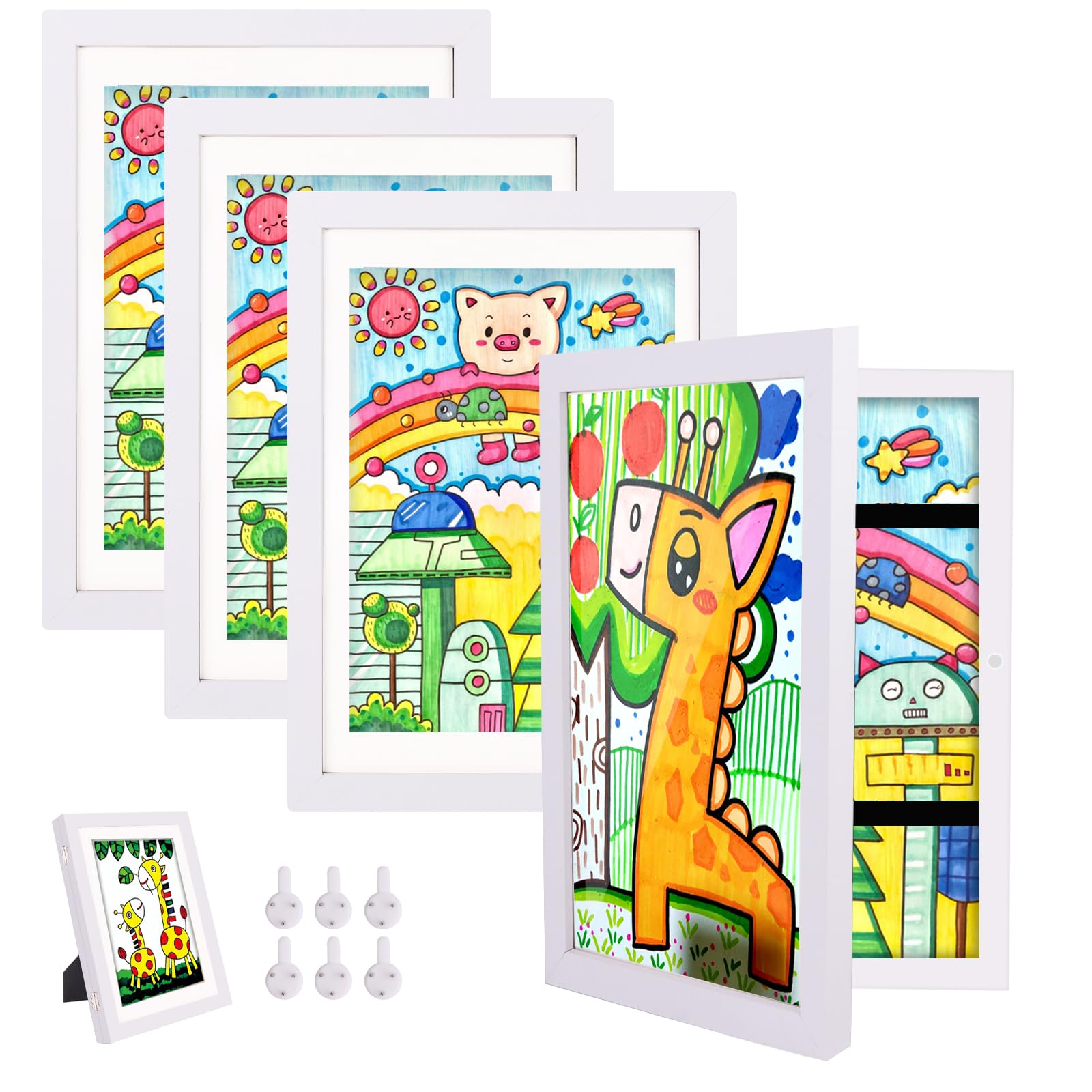 Hipsignal Kids Art Frames, 4 Pack A4 Photo Frame for 150 Pictures ...