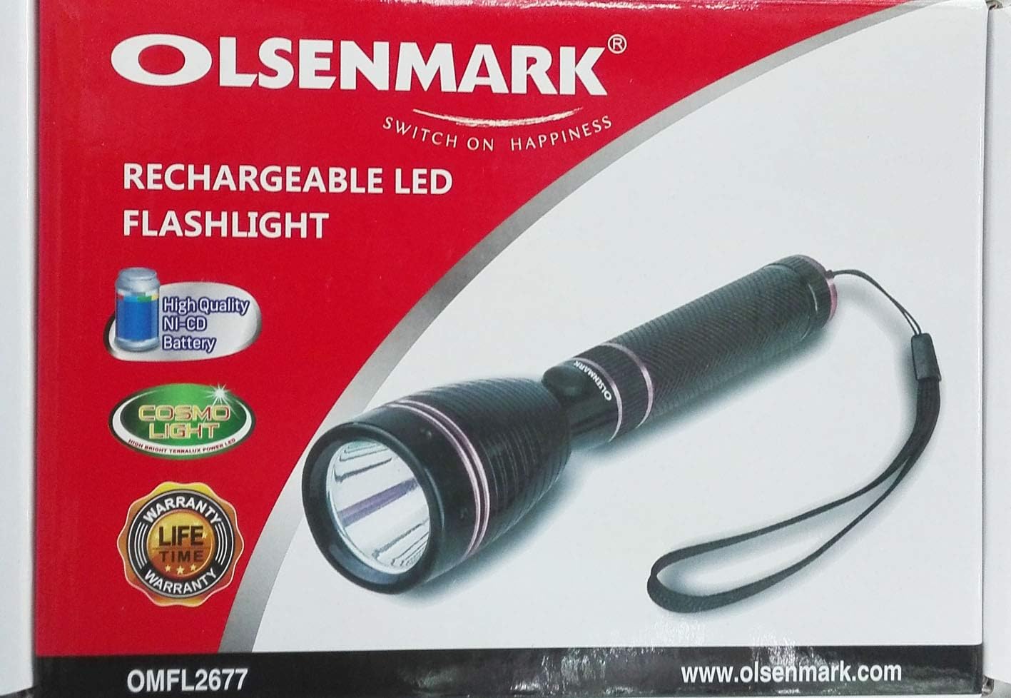 OLSENMARK RECHARGEABLE FLASHLIGHT OMFL2677 : Buy Online at Best Price ...