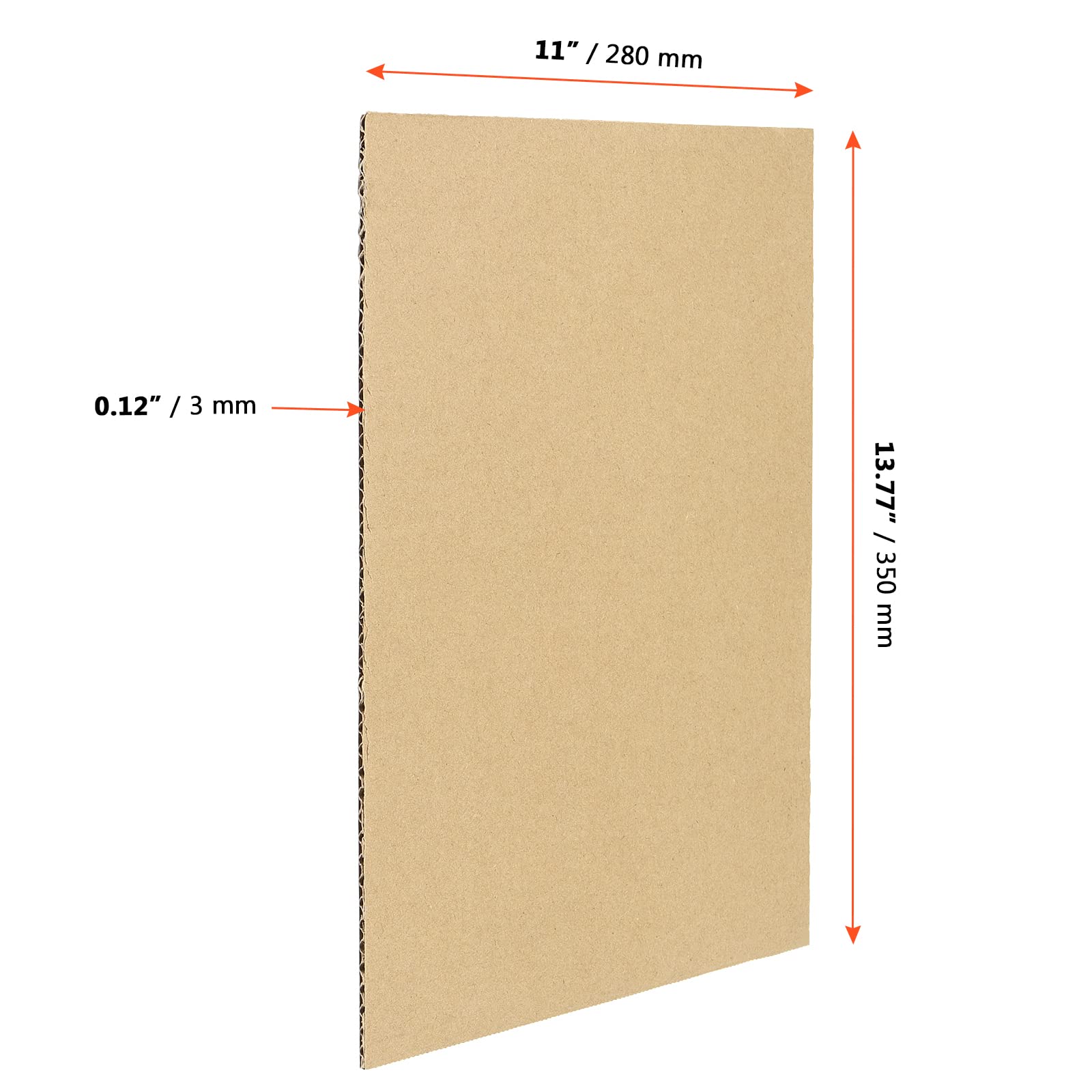 Snapklik.com : 50 Pack 14 X 11 Inch Corrugated Cardboard Sheets, 1/8 ...