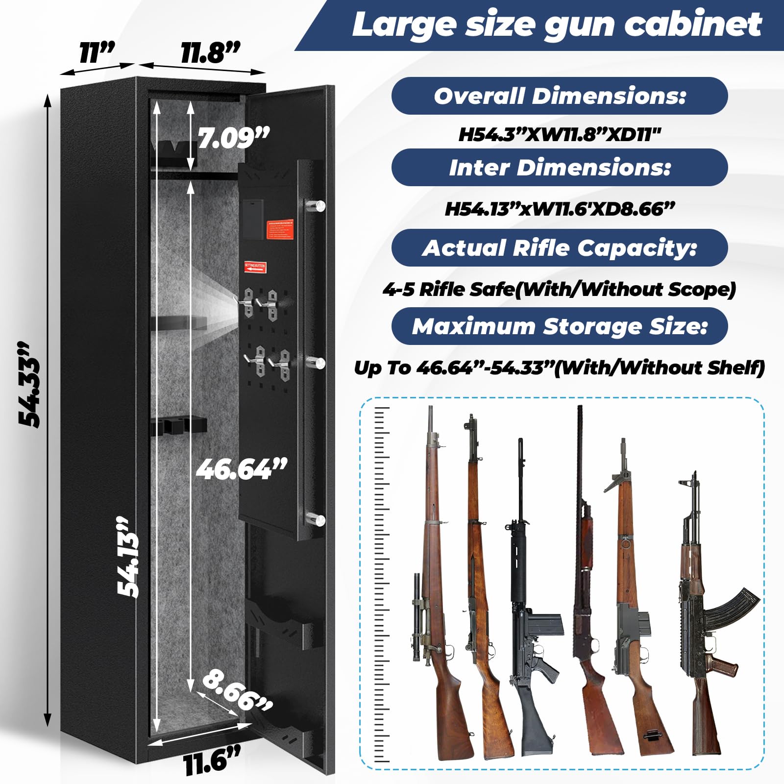 Snapklik.com : SAPITAL 4-5 Gun Safe,Gun Safes For Home Rifle And ...