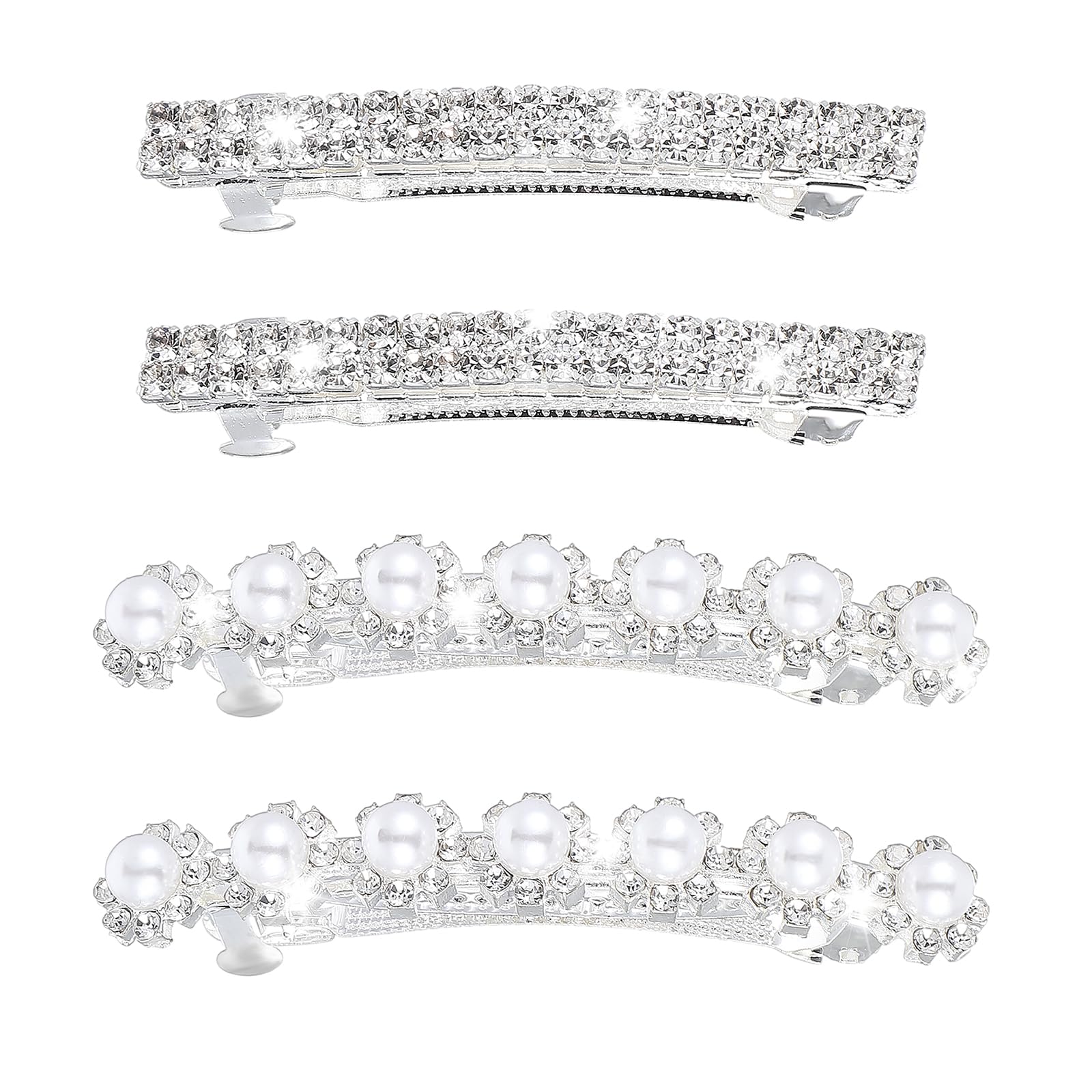 Amazon.com : 4Pcs Rhinestone Hair Clip, Sparkly Hair Clips, Wedding ...