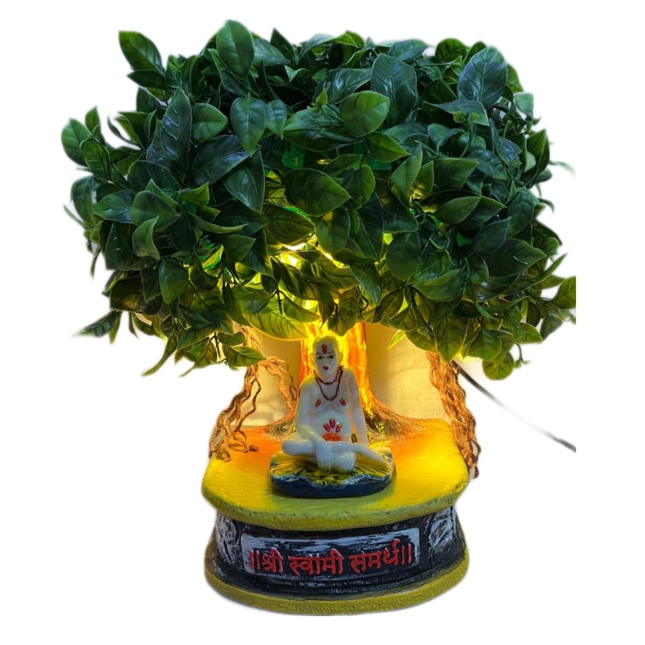 Buy TAGON Resin Shree Swami Samarth Murti with Tree and Lights (12 Inch ...