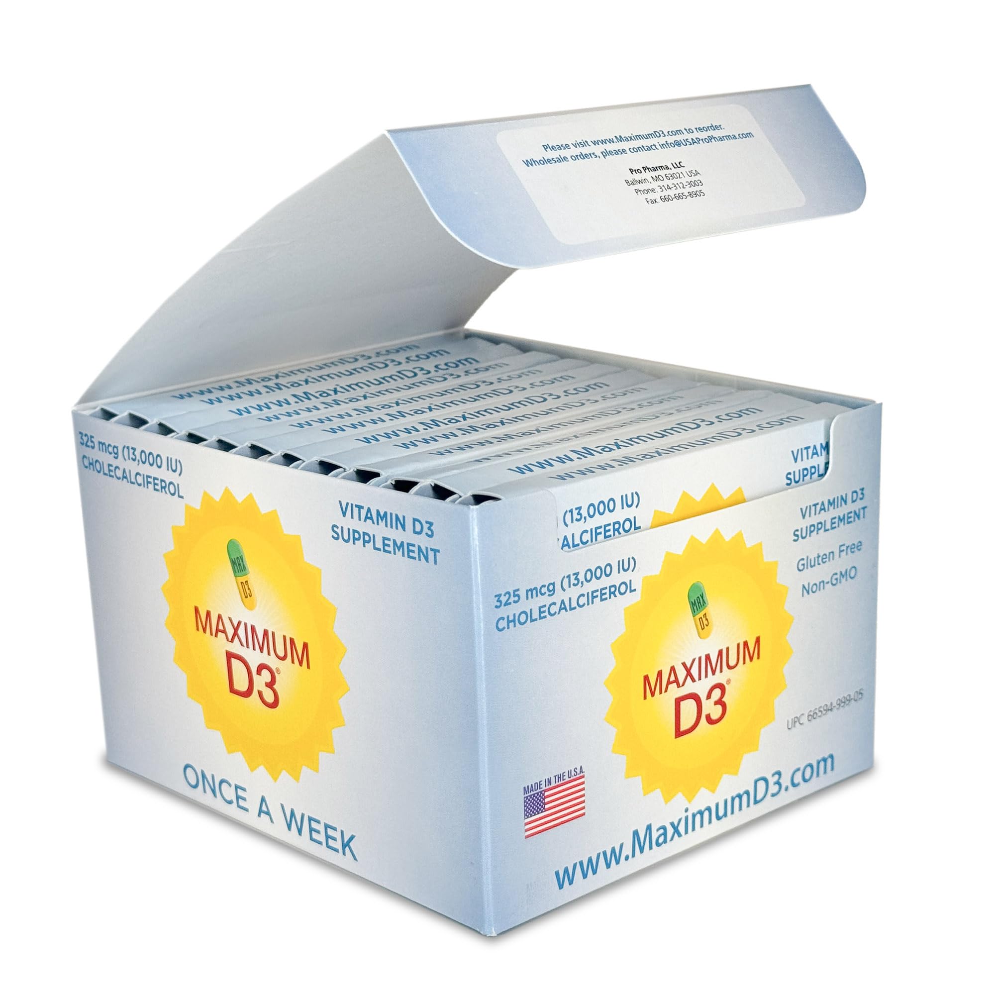 Amazon.com: Maximum D3 13,000 IU Box, 60 Capsules Total (12 Cards/Box x ...