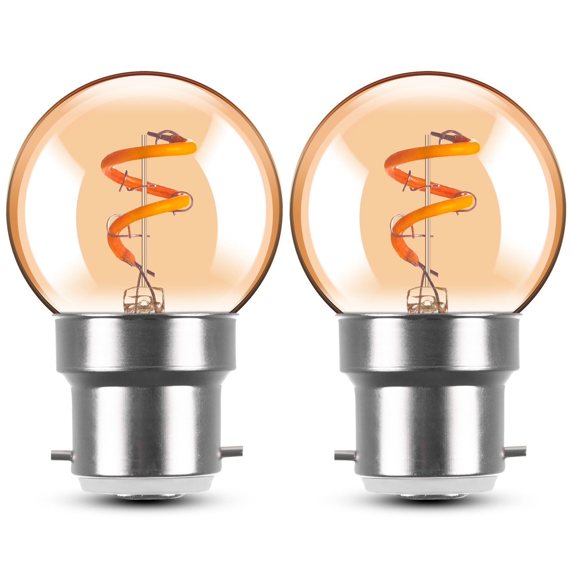 Genixgreen Vintage Bayonet LED Light Bulbs B22 1W Mini Globe BC Bulbs ...