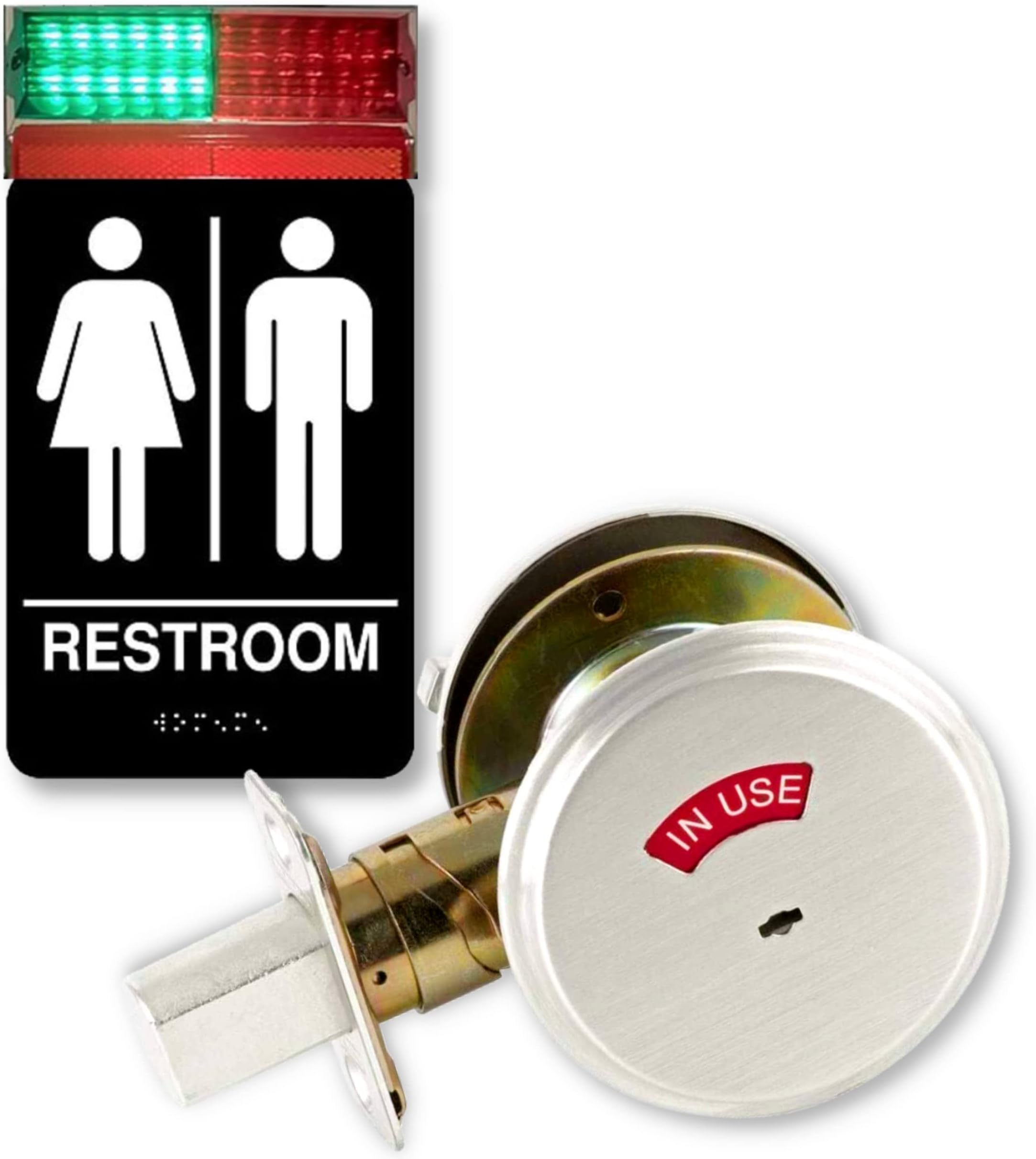 Amazon.com: Heads Up Lock Co. Unisex Restroom Sign with Occupancy LED ...