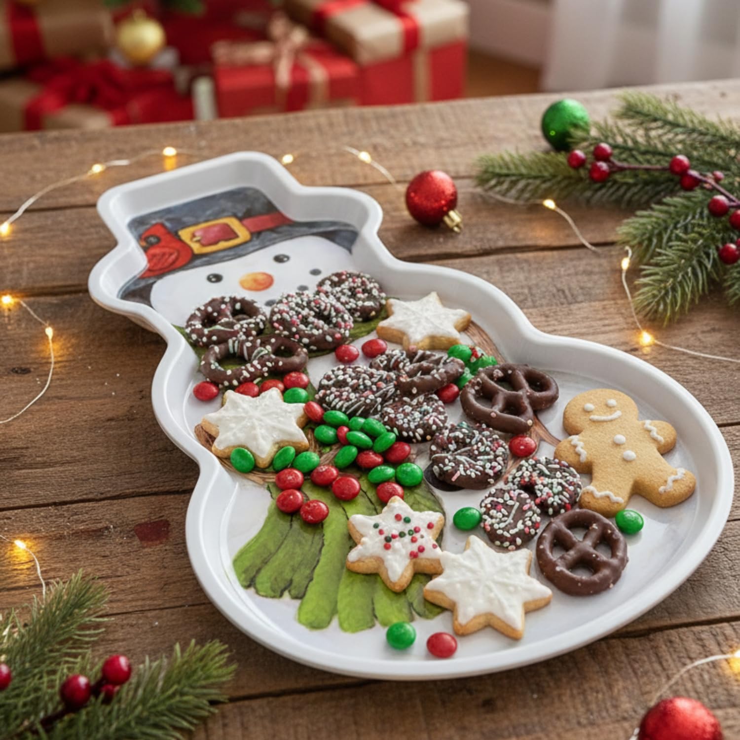 Snapklik.com : ware Snowman Shaped Melamine Serving Platter, Christmas ...
