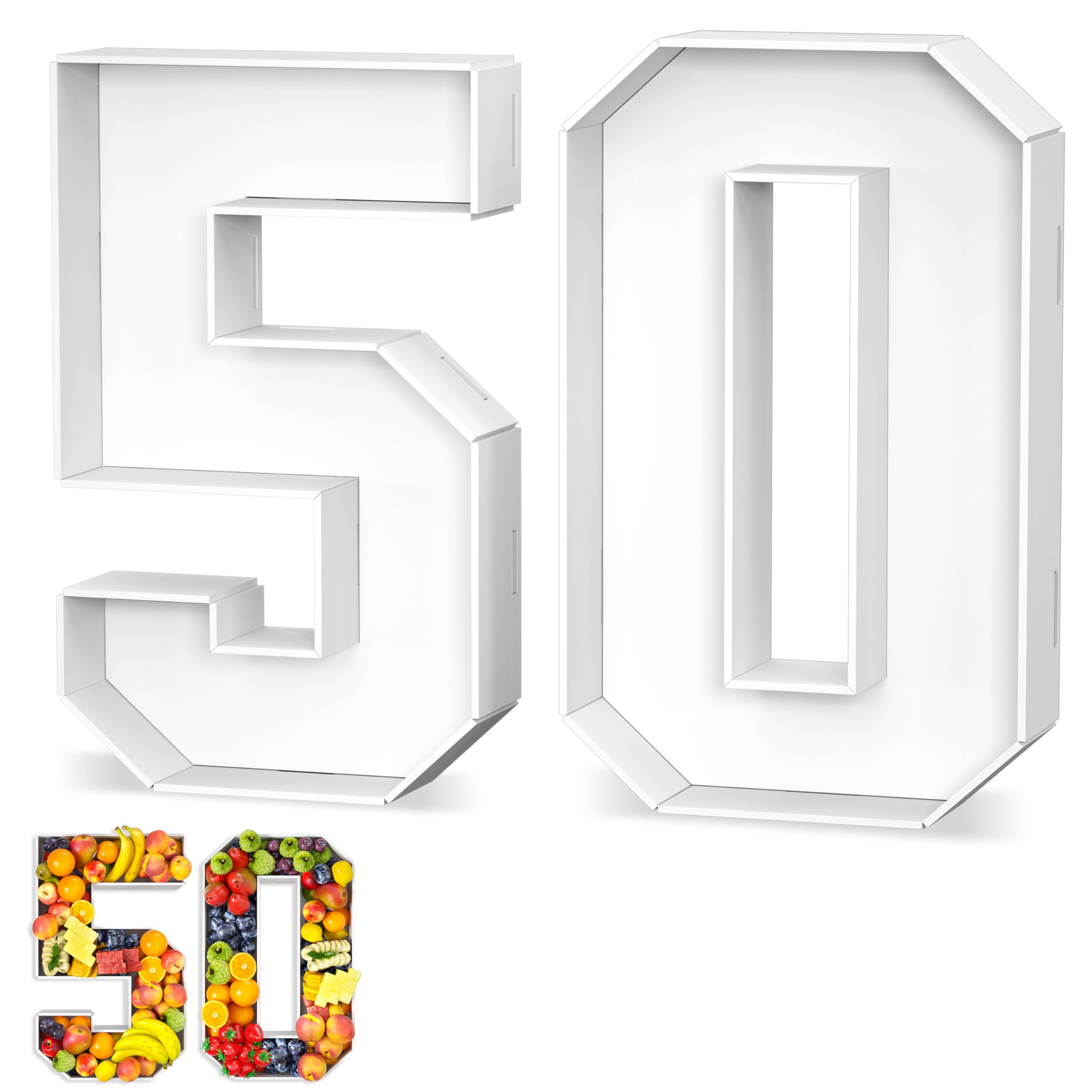 Amazon.com: Paready 13.78'' Fillable Cardboard Number 50, Tray ...