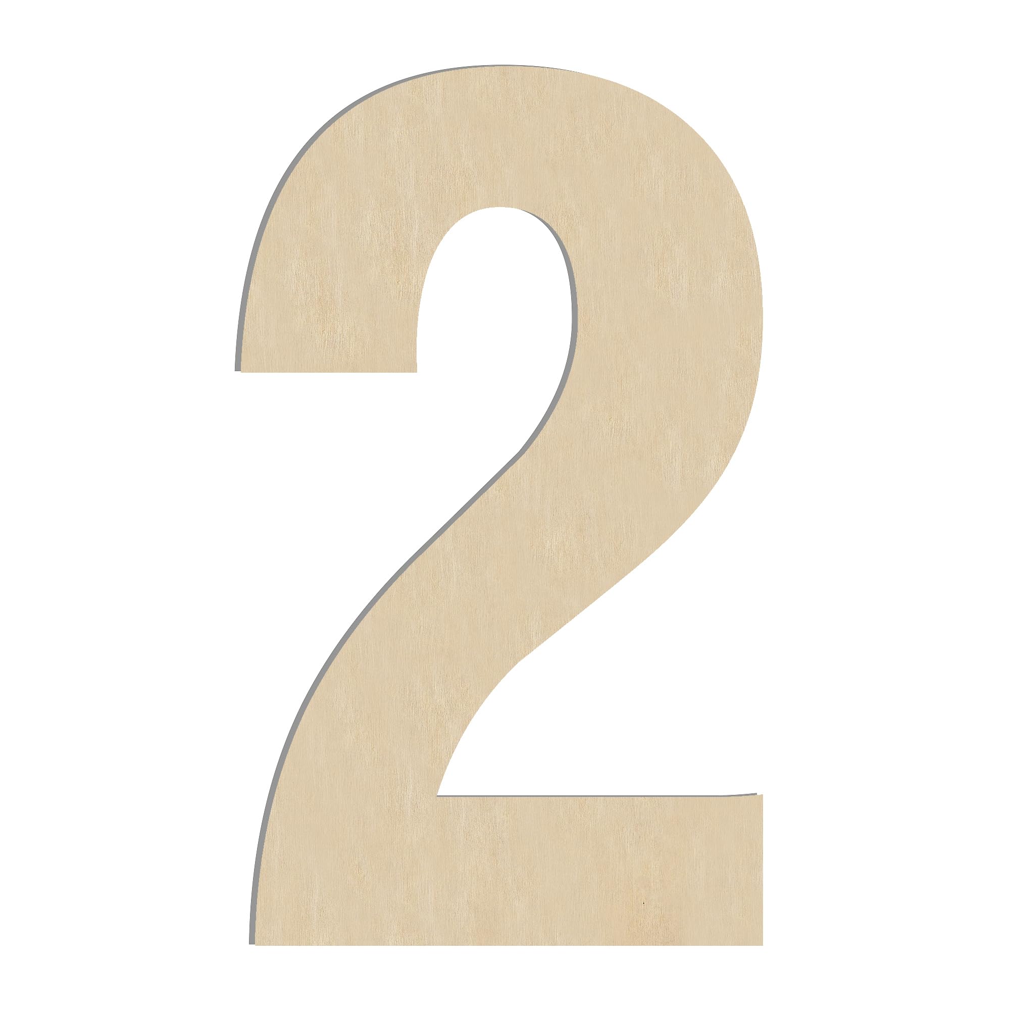 Amazon.com: HILAZA 17 Inch Large Wooden Number 2, 1/4 in Thick Big Wood ...
