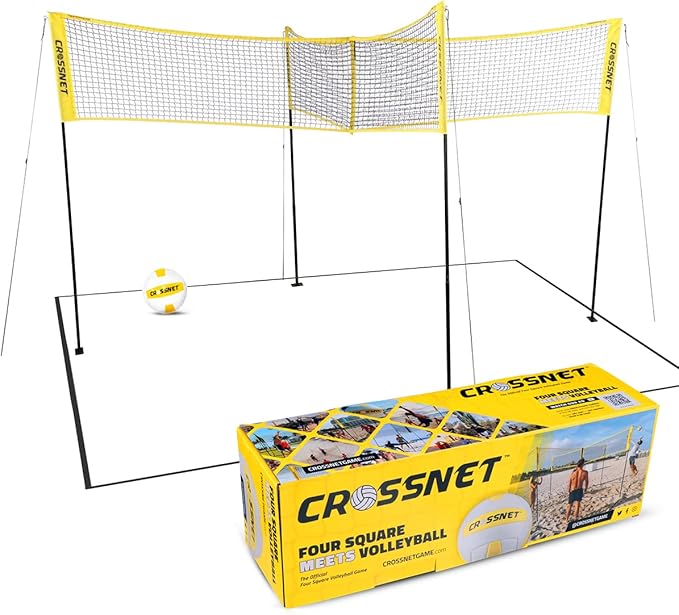 CROSSNET The Original 4 Square Volleyball Net and Backyard Yard Game ...