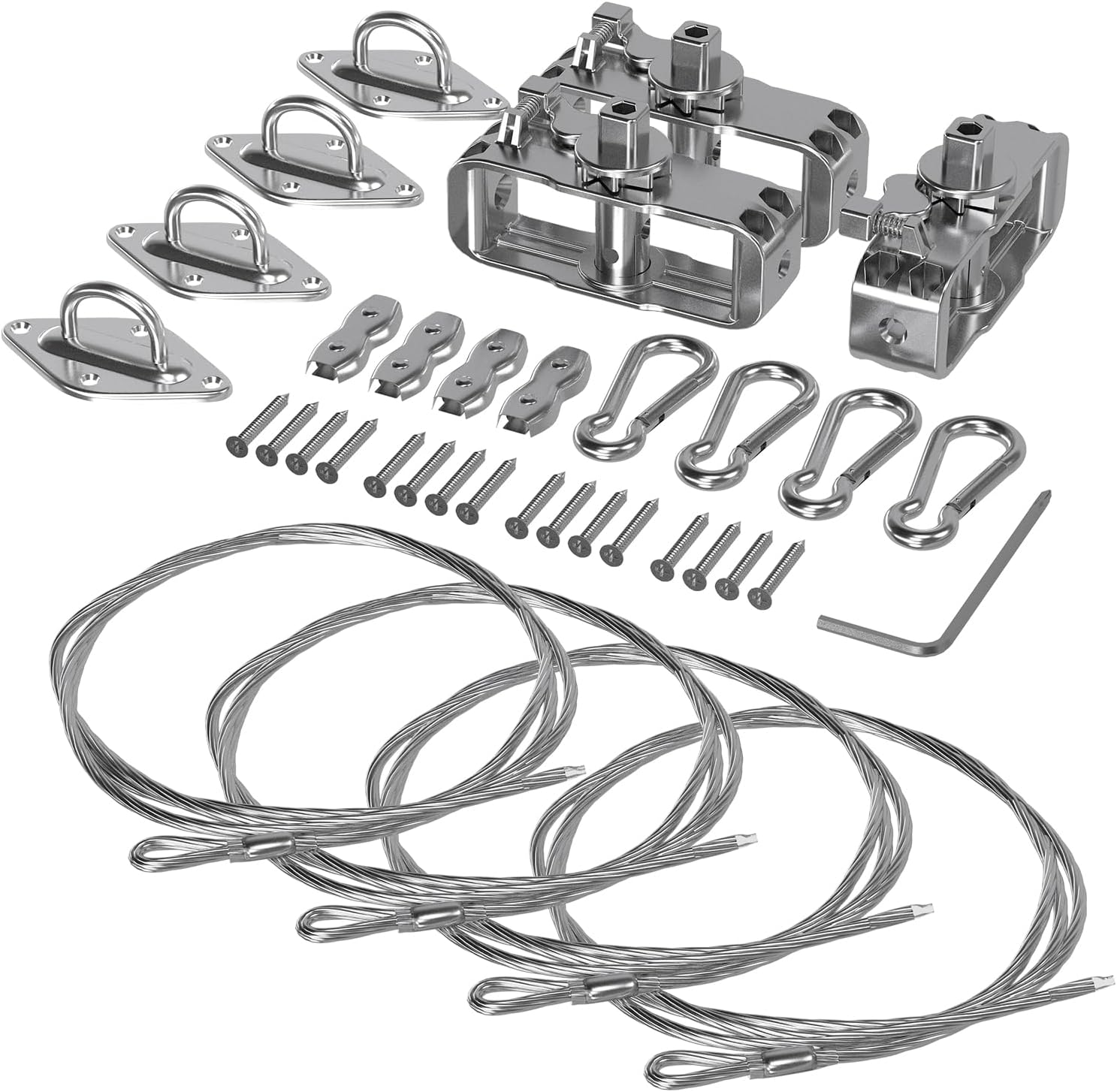 Amazon.com: INFRANGE Sun Shade Sail Hardware Kit- 24' Ft (6'x4) Steel ...