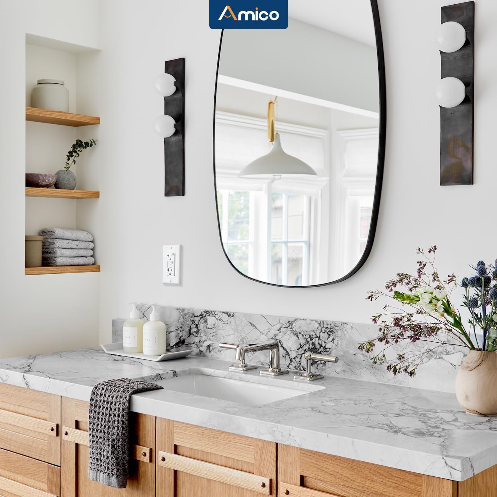Snapklik.com : Amico 3 Pack GFCI Outlet 20 Amp