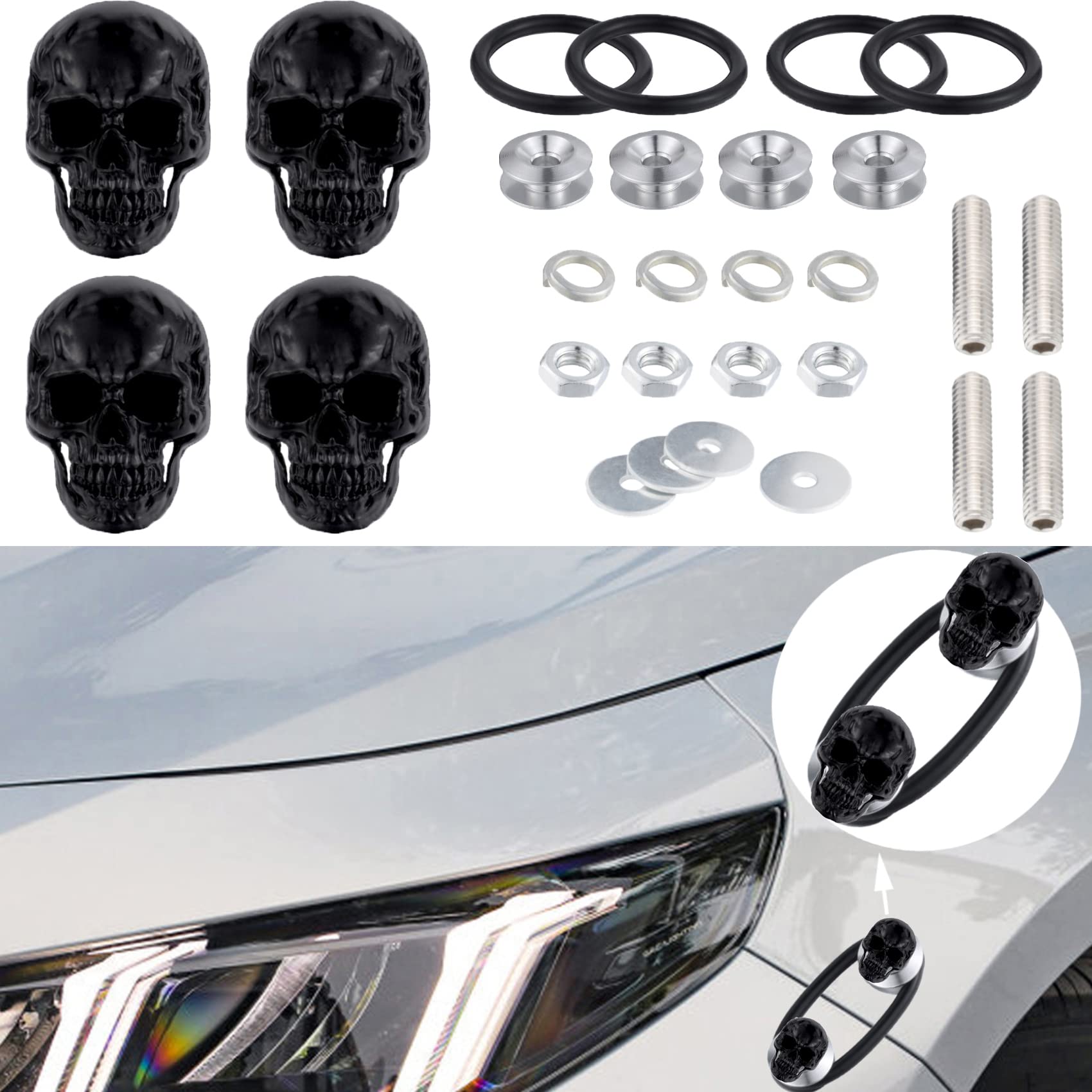 Amazon.com: Lunsom Car Bumper Fasteners, Aluminum Quick Release Front ...