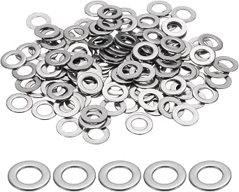 Amazon.com: uxcell M4 Flat Washer for Screw, 200Pcs 304 Stainless Steel ...