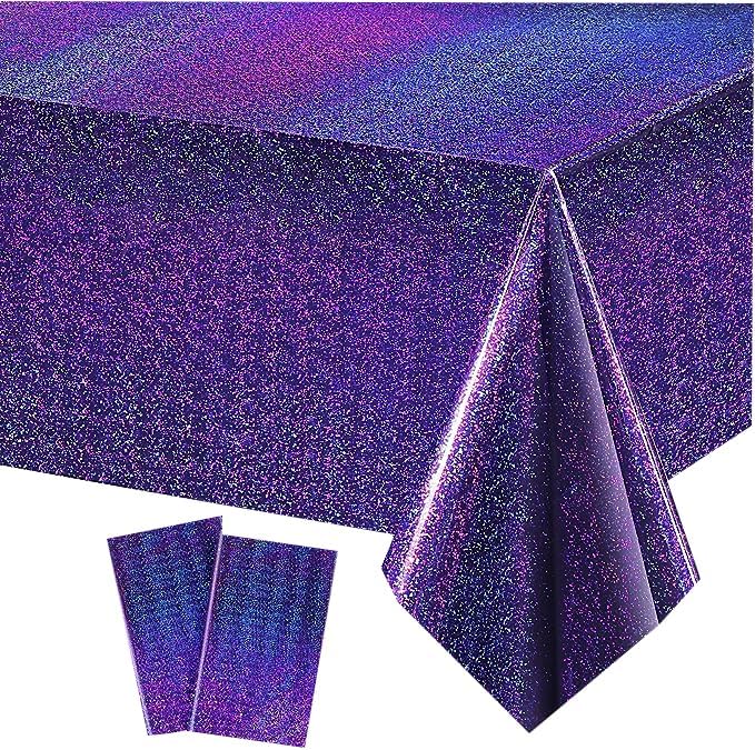 2pcs 137x274cm Purple Tablecloth for Purple Party Decorations,Plastic ...