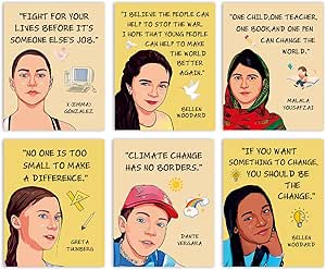 Amazon.com: Kids Who Changed the World Art Poster, Elementary Classroom ...