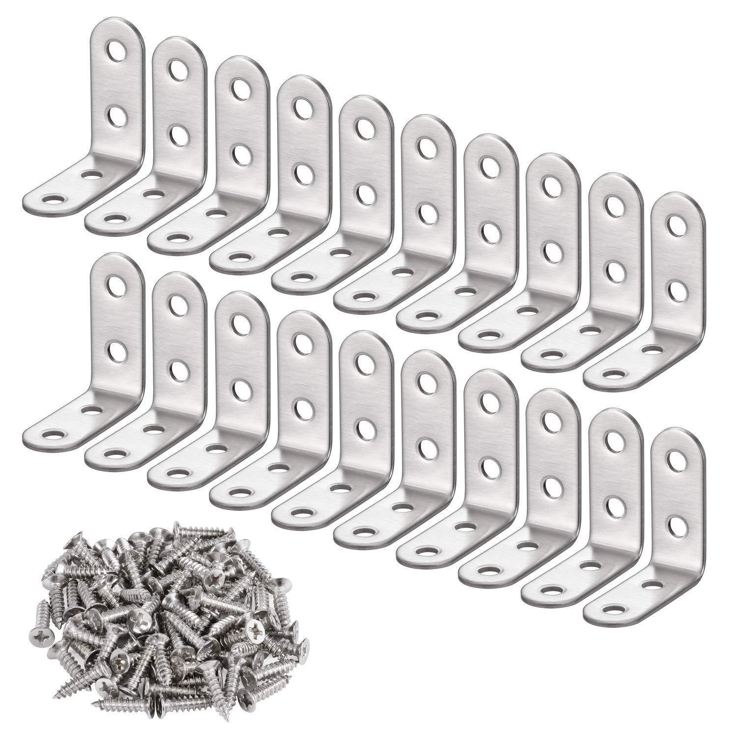 Buy 20 Pcs Right Angle Brackets, KWOKWEI Stainless Steel Angle ...