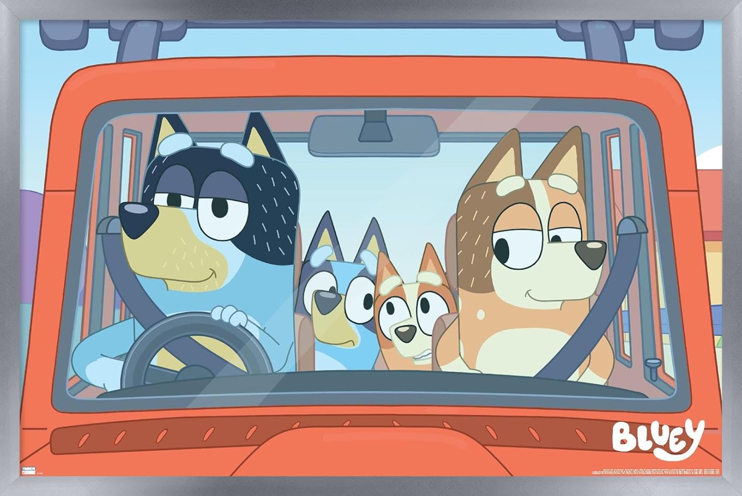 Amazon.com: Trends International Bluey - Car Ride Wall Poster, 14.72" x ...