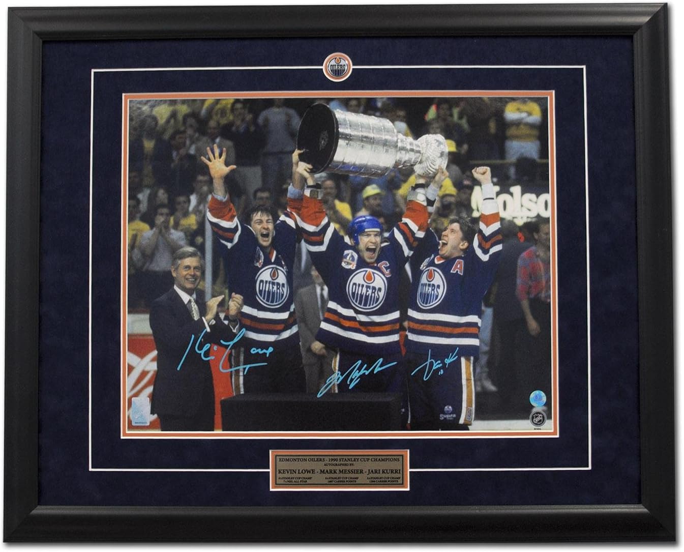 Mark Messier Jari Kurri & Kevin Lowe Signed Edmonton Oilers 1990 Cup ...