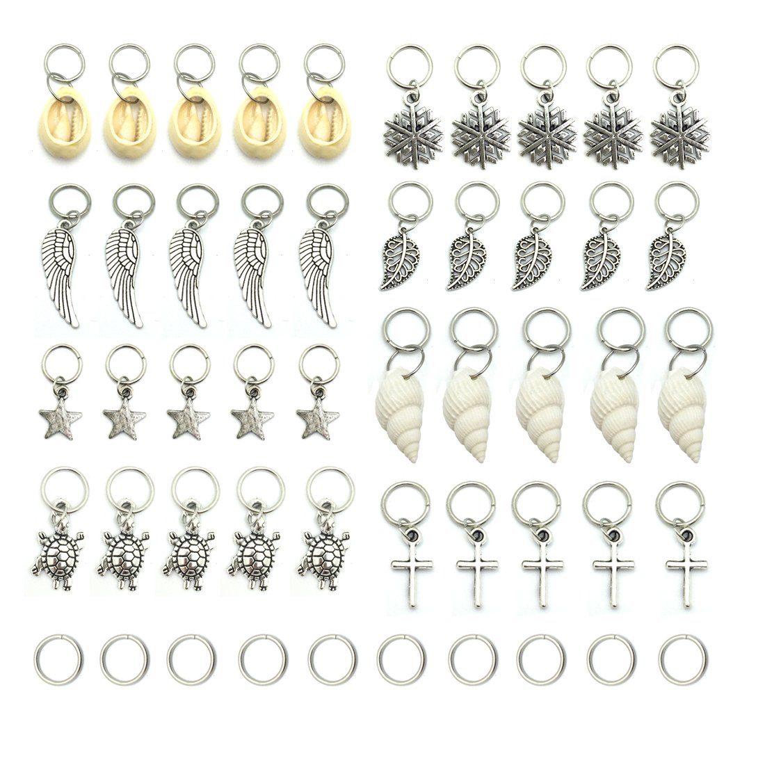 Amazon.com: JIALEEY Hair Braid Rings, 50PCS Hair Loops Clips Silver ...