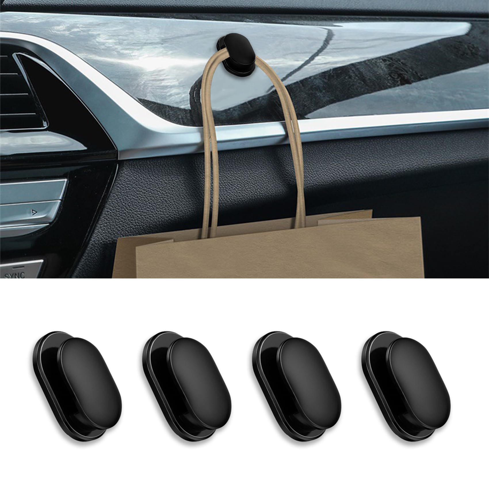 Amazon.com: deemars 4 Pack Car Mini Hook, Car Dashboard Hook Self ...